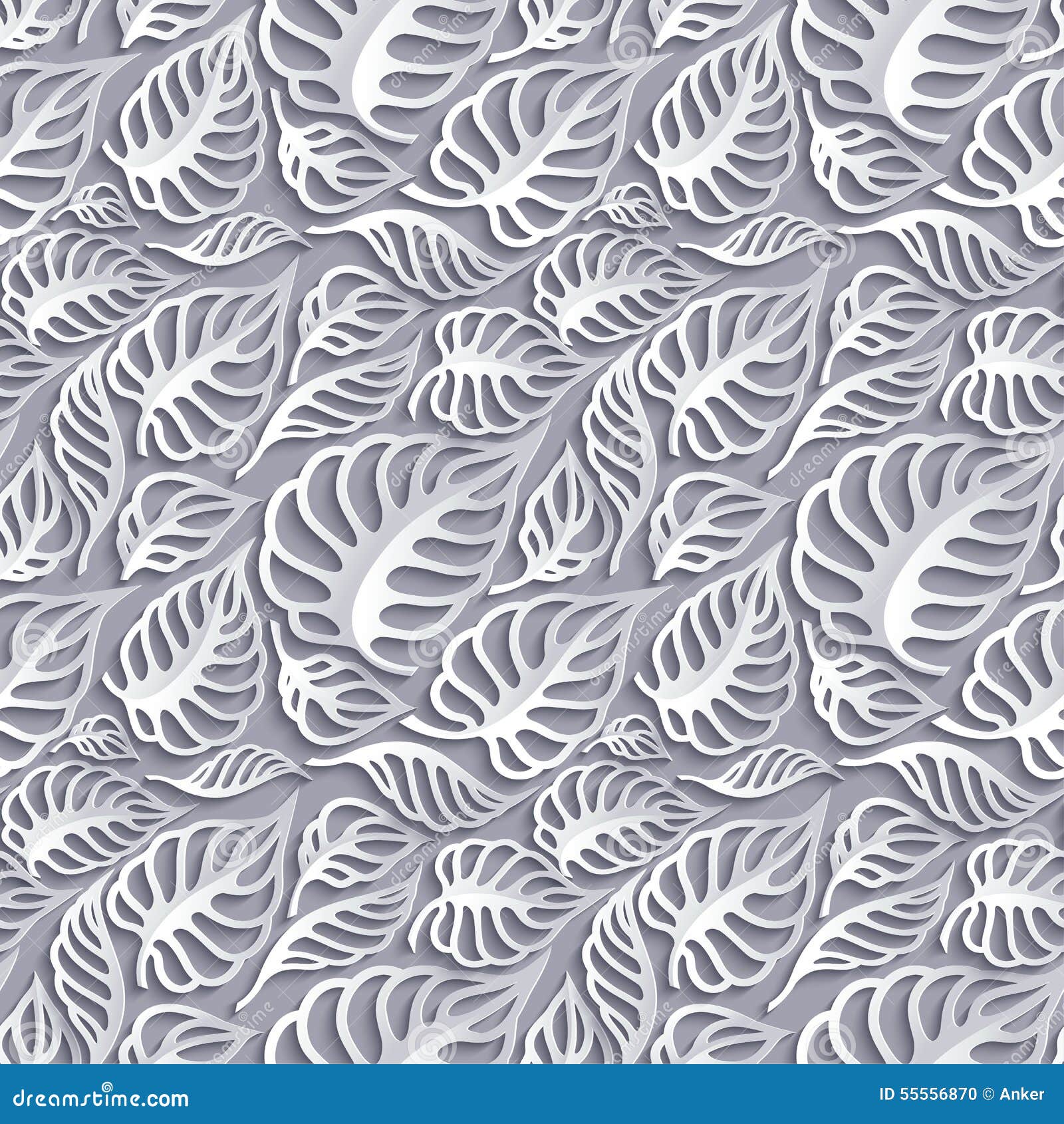 Vector Leaves 3d Seamless Pattern Background Stock Vector ...