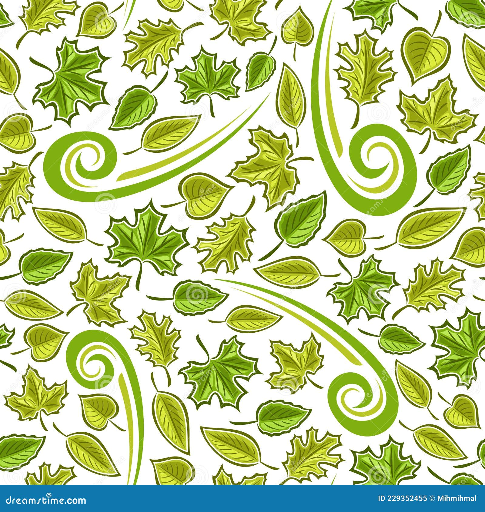 Vector Leaves Seamless Pattern Stock Vector - Illustration of flying ...