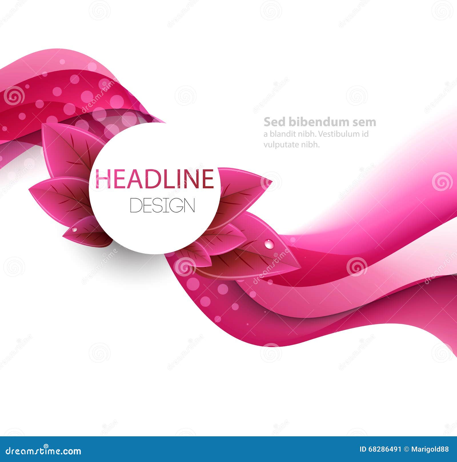 Vector leaves and wave stock vector. Illustration of life - 68286491