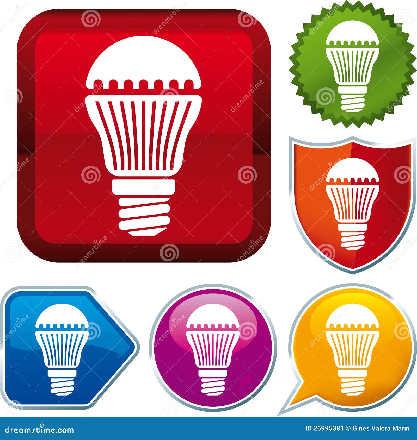 Vector led lamp icon stock vector. Illustration of renewable - 26995381