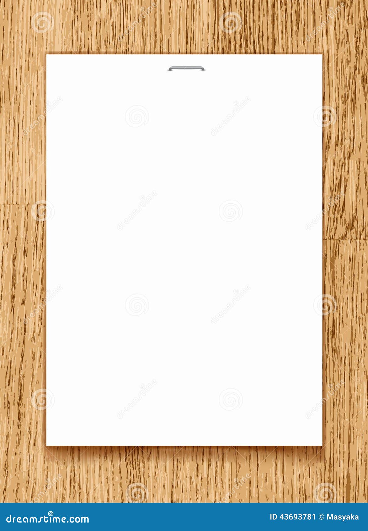 Vector Leeg Document A4 Blad Op Houten Achtergrond Stock Afbeelding ...