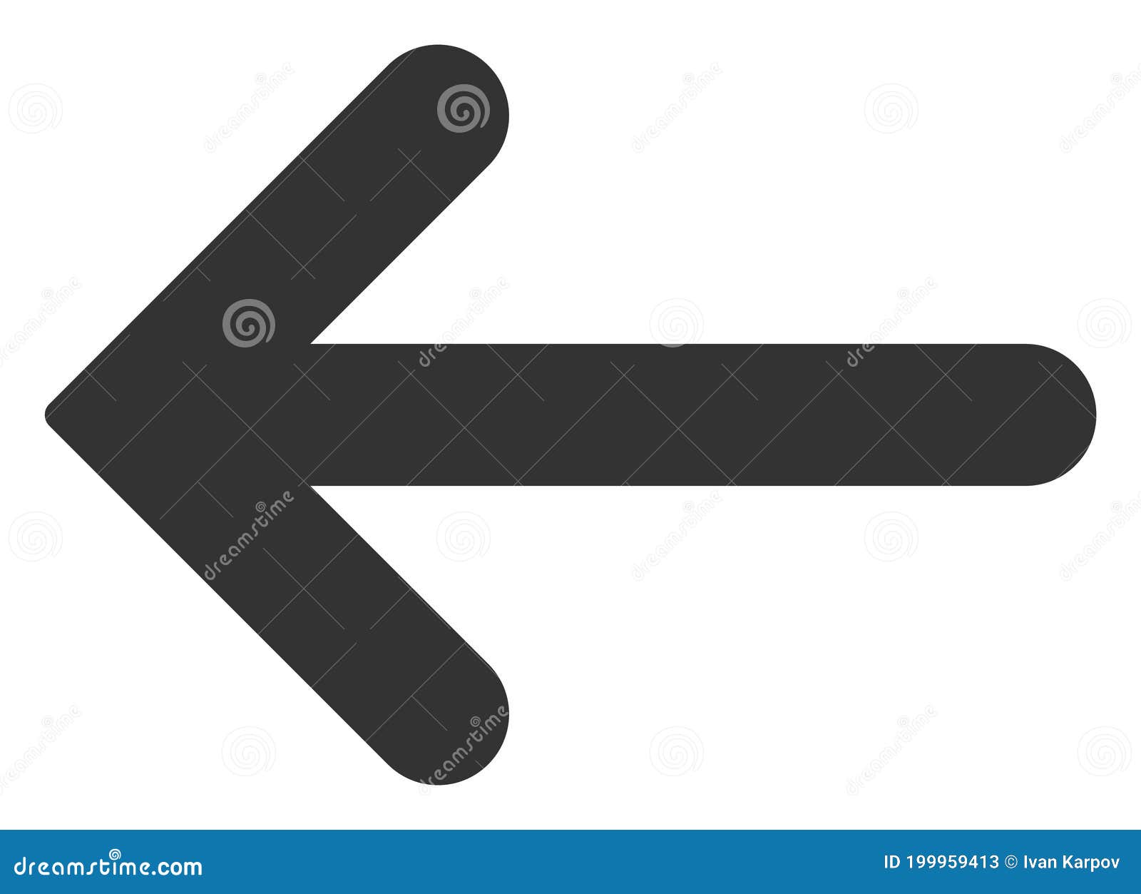 Vector Left Arrow Flat Icon Symbol Stock Vector - Illustration of ...