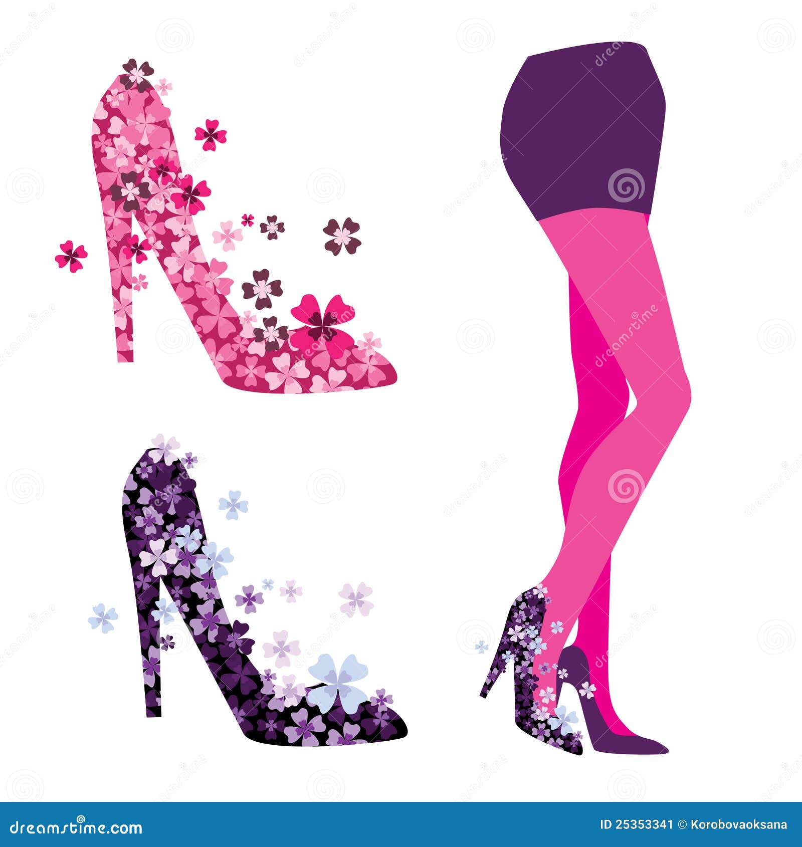 Vector of the legs, shoes stock vector. Illustration of high - 25353341