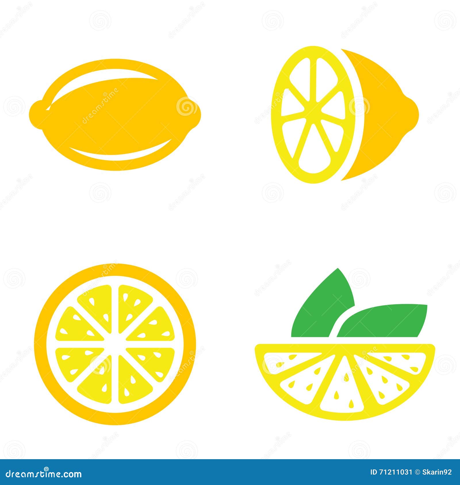 Vector lemon icons set. stock illustration. Illustration of element ...