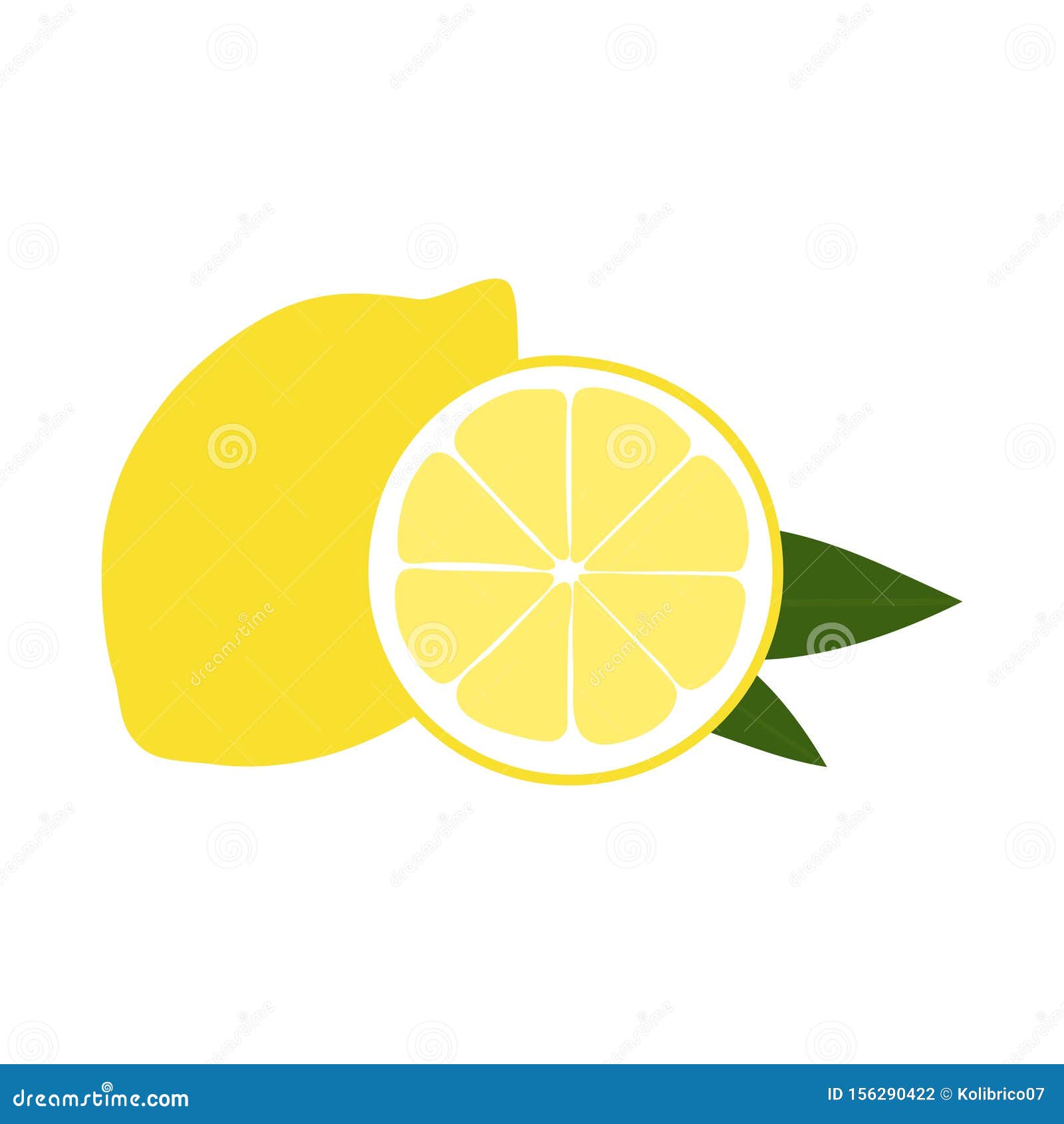 Vector lemon. Lemon slice stock vector. Illustration of citrus - 156290422