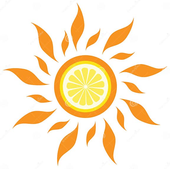 Vector lemon sun stock vector. Illustration of design - 9070821