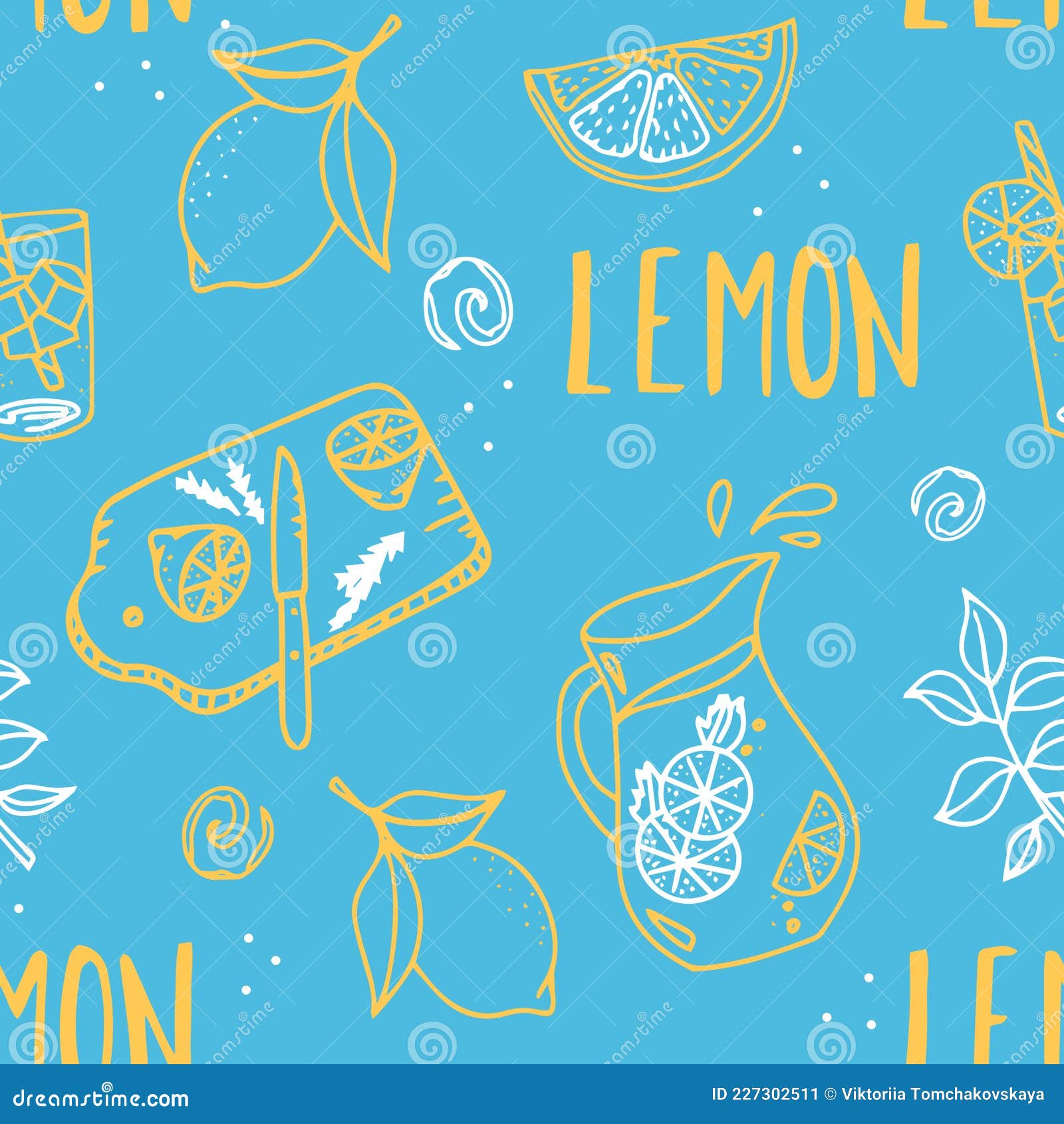 Vector Lemonade Pattern. Seamless Pattern with Lemon. Repeated ...