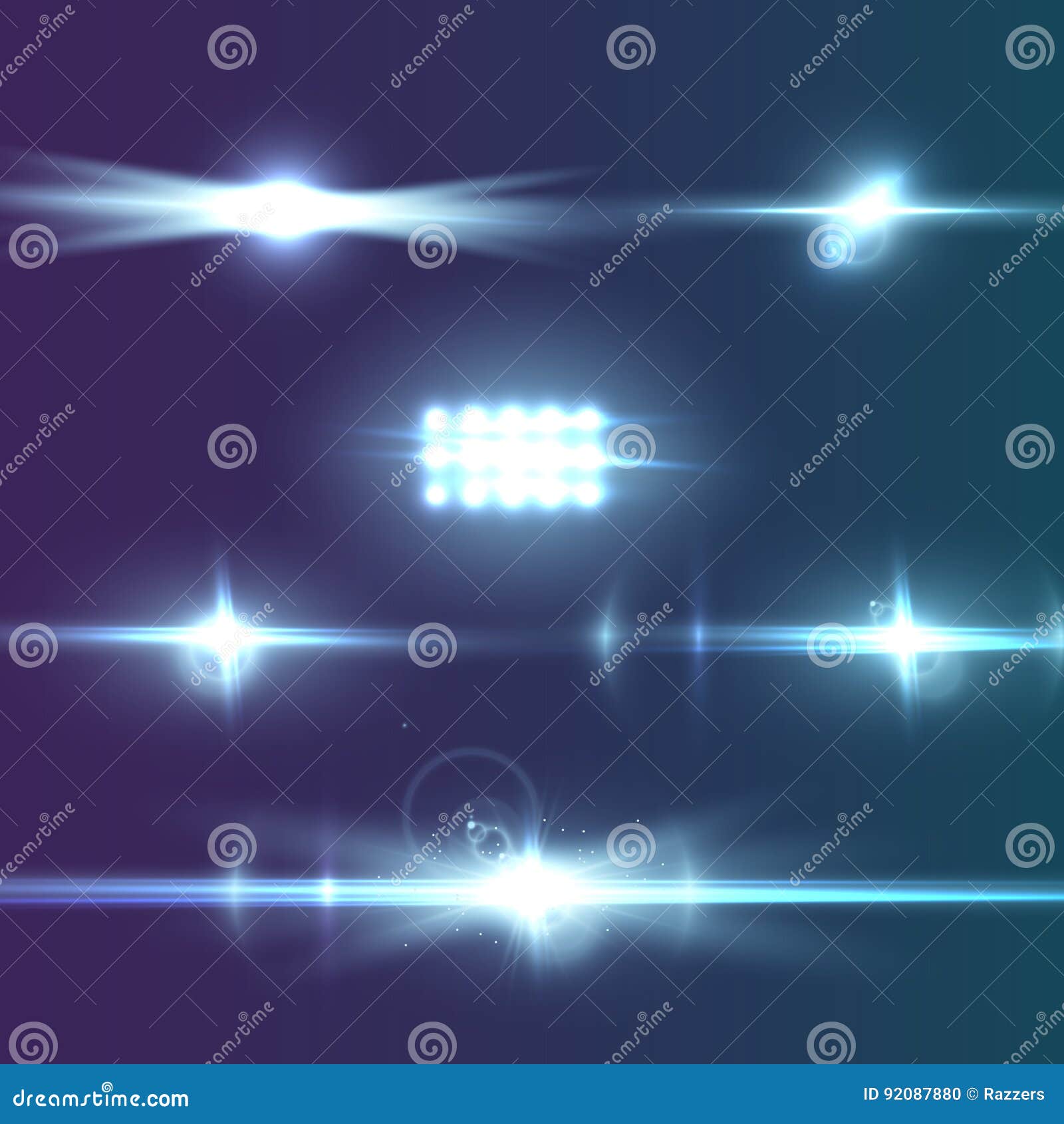 Vector Lens Flare Effect. Camera Lens Flare Set Stock Vector ...