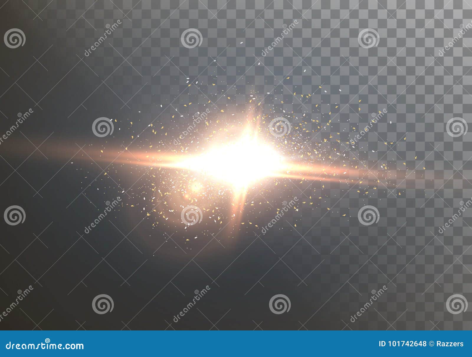 Vector Lens Flare. Realistic Vector Flare Glow Effect Stock Vector ...