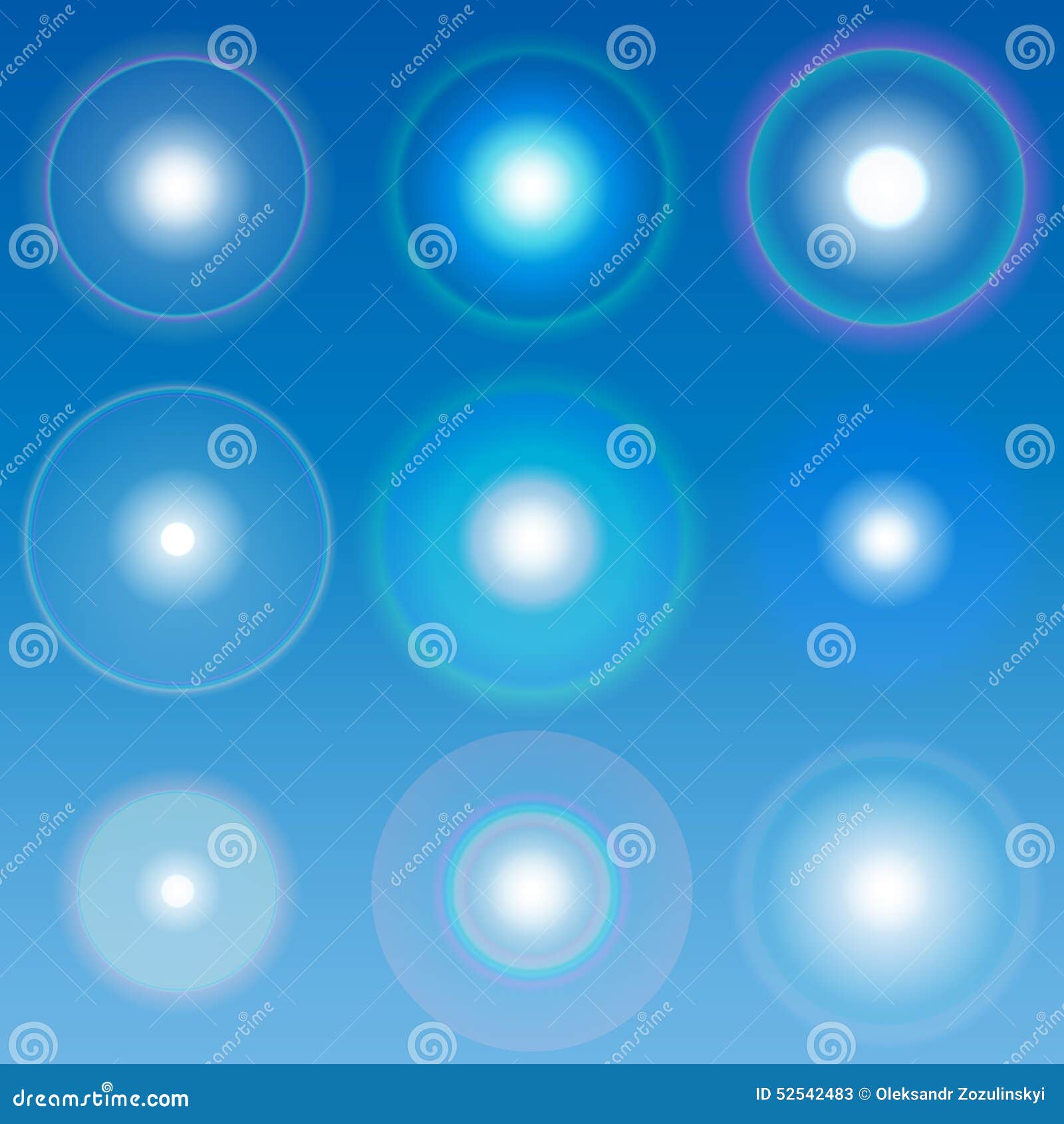 Vector Lens Flares Set Collection 1 Stock Vector - Illustration of ...