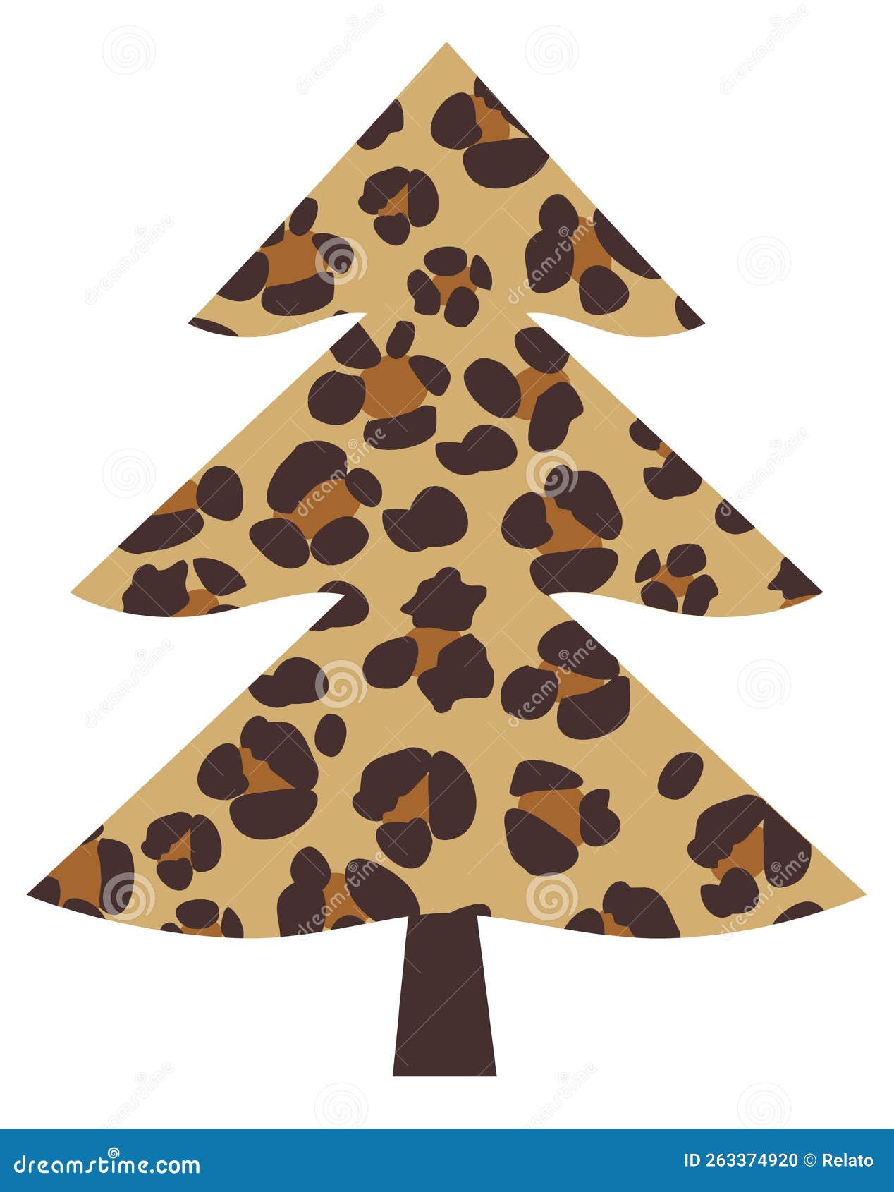 Vector Leopard Tree Isolated on White Background, Abstract Christmas ...
