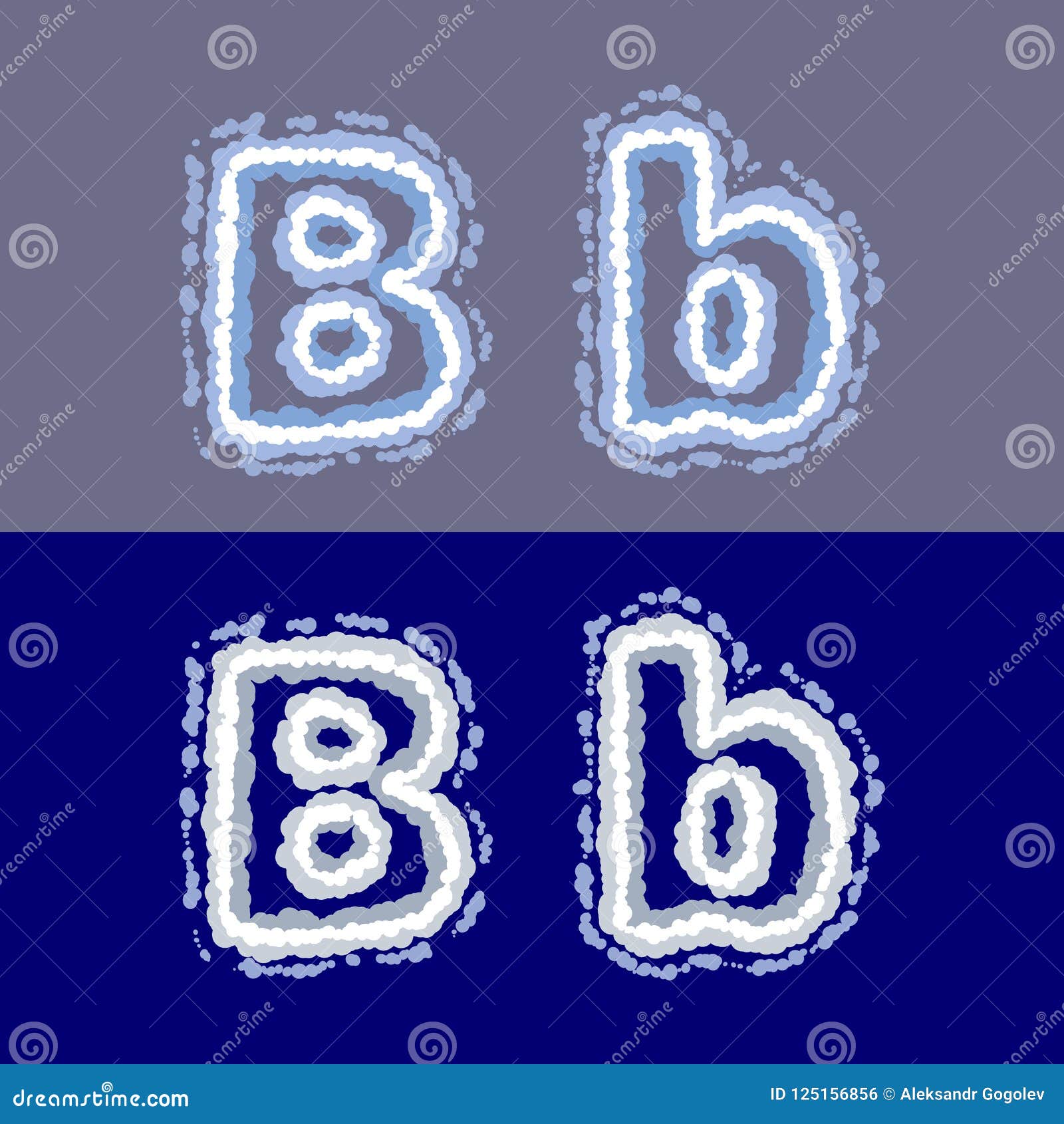 Vector Letter B on Grey and Blue Background Stock Vector - Illustration ...