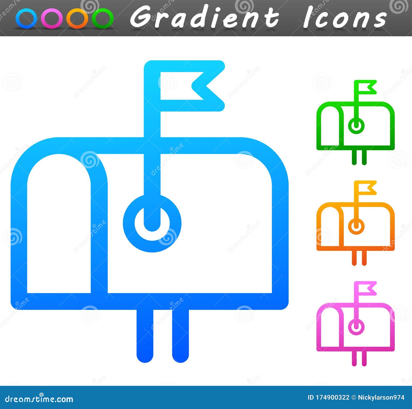 Vector Letter Box Icon Symbol Stock Vector - Illustration of address ...