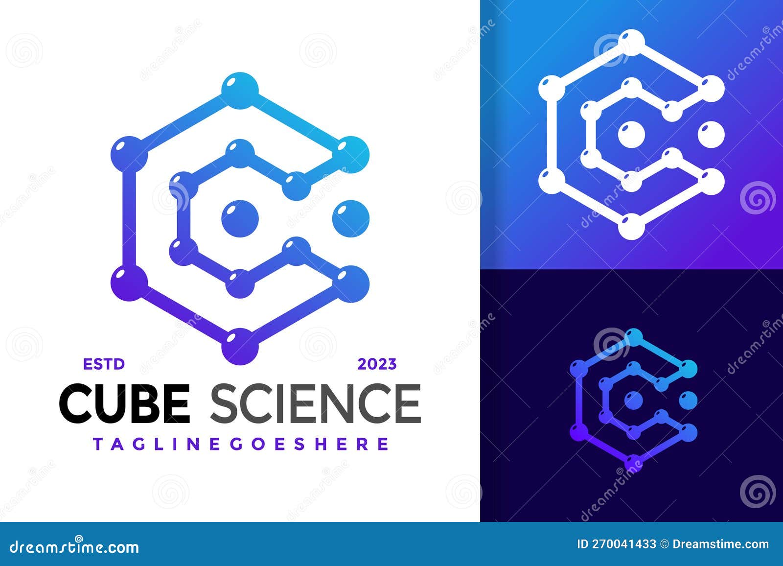 Vector Letter C Cube Science Hexagon Dots Logo Stock Vector - Illustration of communication ...