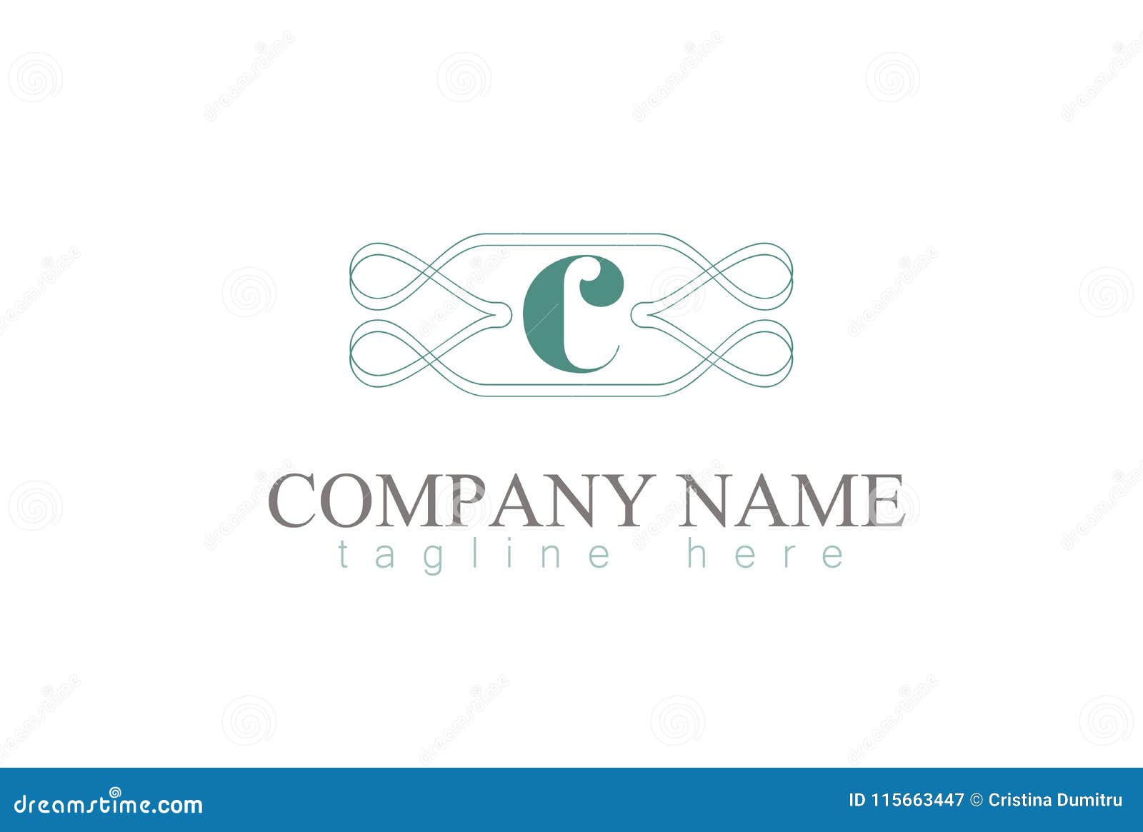 Vector Letter C Decorative Ornament Frame Design. Stock Vector ...