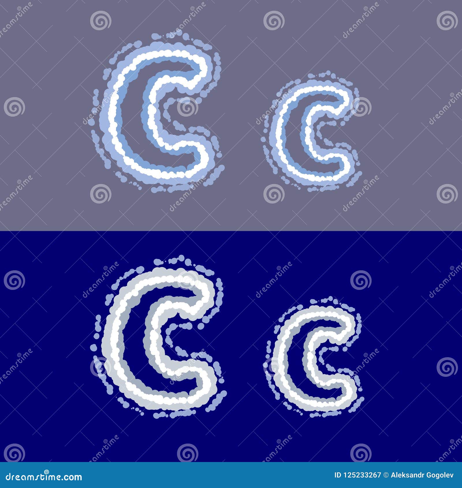 Vector Letter C on Grey and Blue Background Stock Vector - Illustration ...