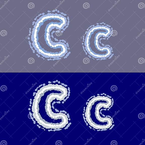 Vector Letter C on Grey and Blue Background Stock Vector - Illustration ...