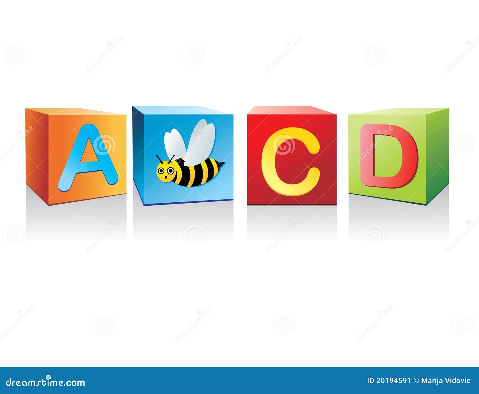 Vector Letter Cubes Bee Stock Illustrations – 3 Vector Letter Cubes Bee ...
