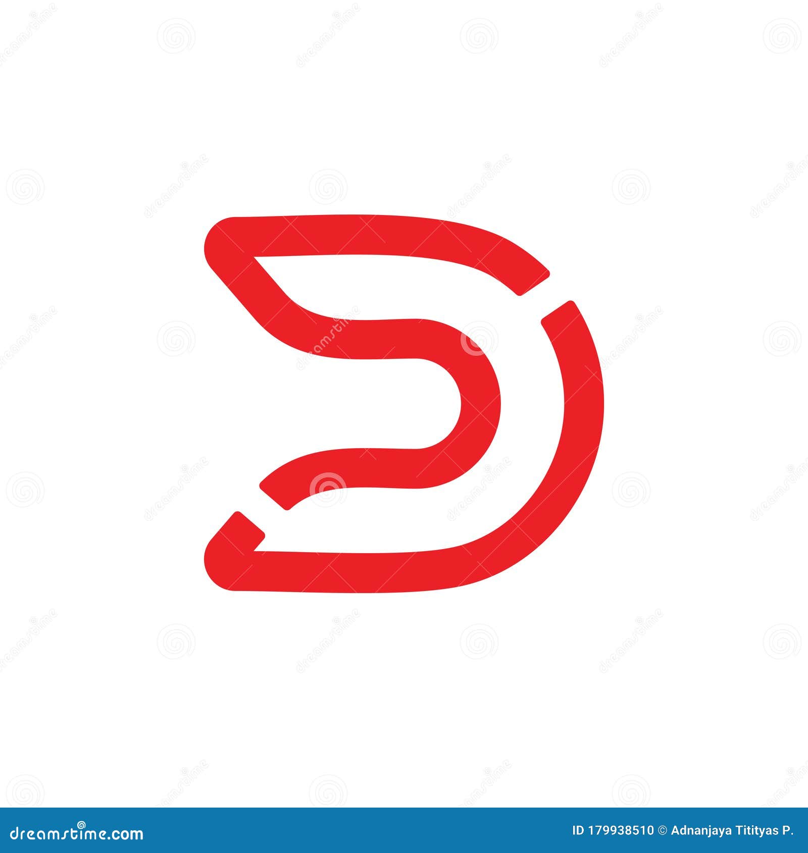 Vector of Letter D Curves Red Logo Stock Vector - Illustration of ...