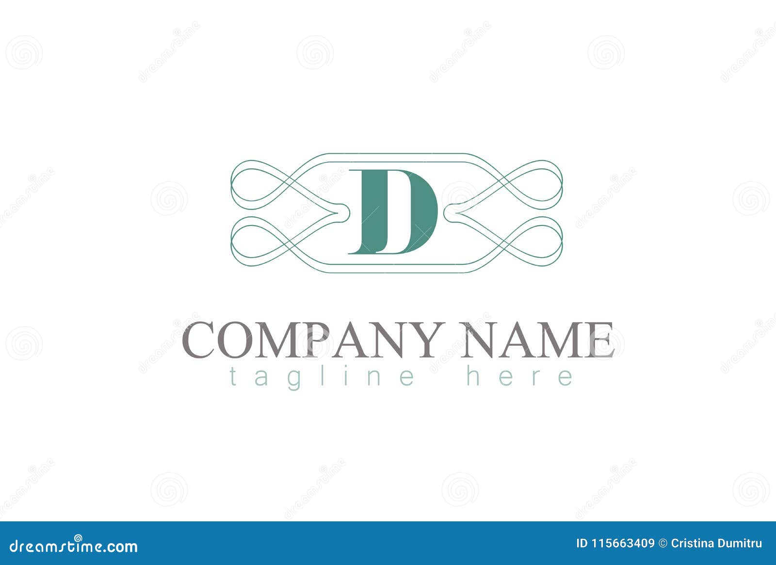 Vector Letter D Decorative Ornament Frame Design. Stock Vector ...