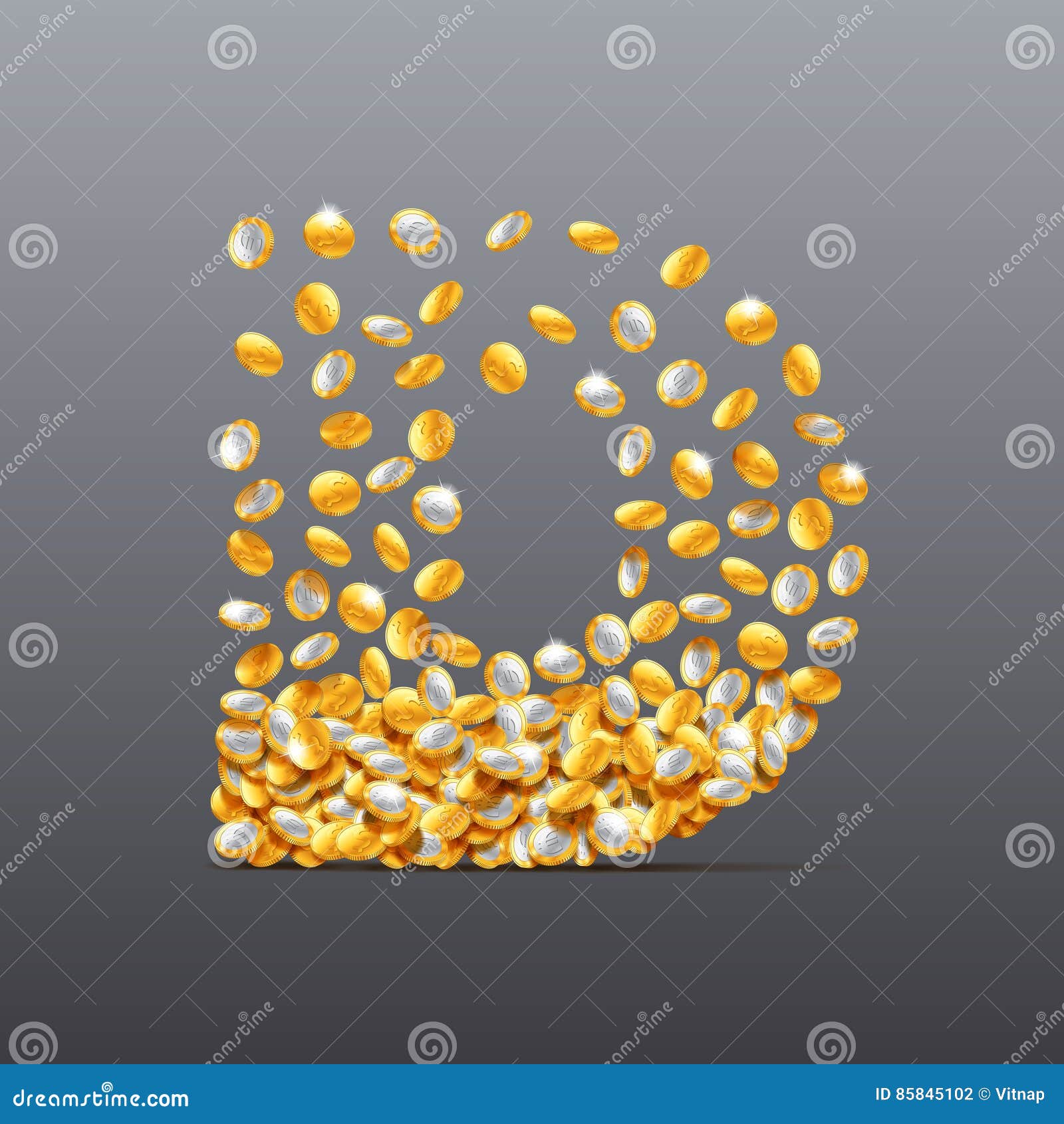 Vector Letter D Made of Coins Filling Character. Stock Vector ...