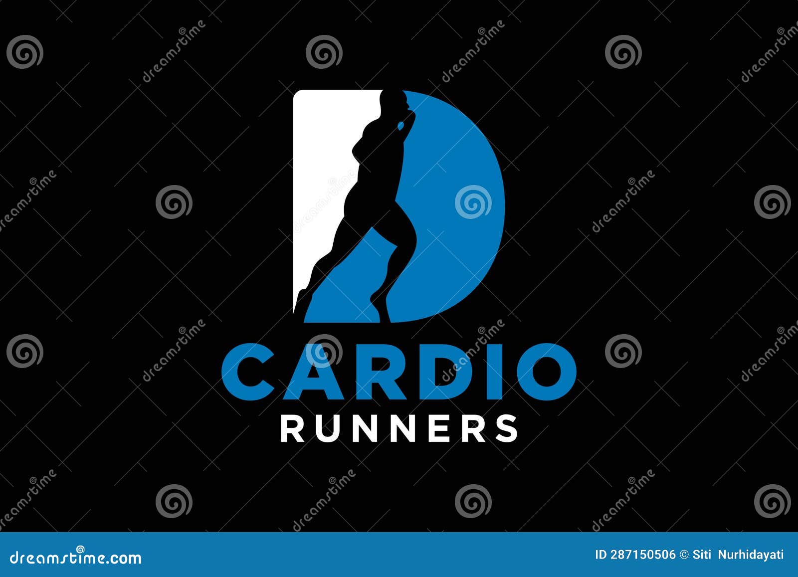 Vector Letter D for Running Logo Design Combination People, Stock ...