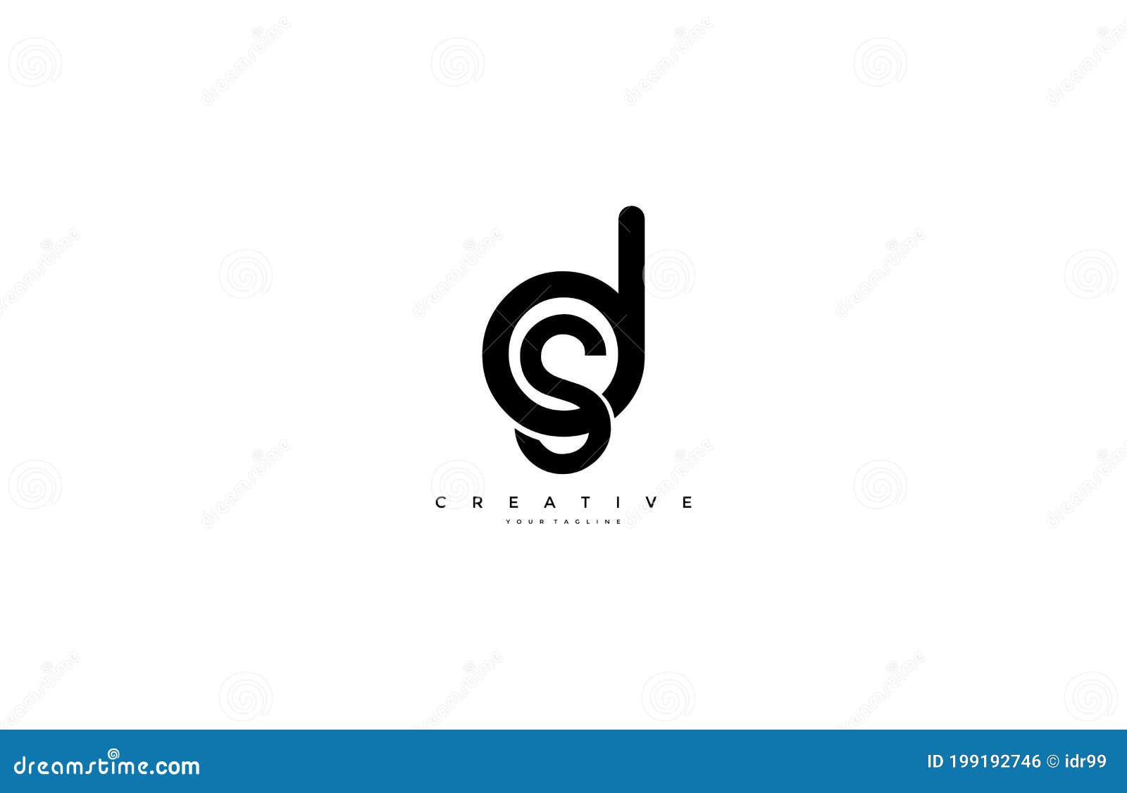 Vector Letter Ds Lowercase Linked Logo Design Stock Illustration ...