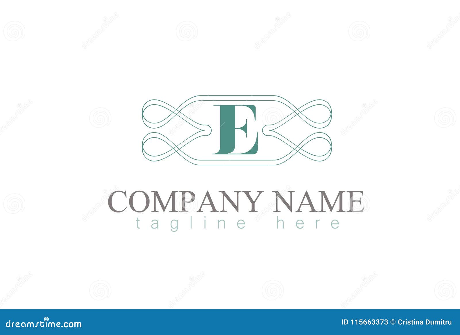 Vector Letter E Decorative Ornament Frame Design. Stock Vector ...