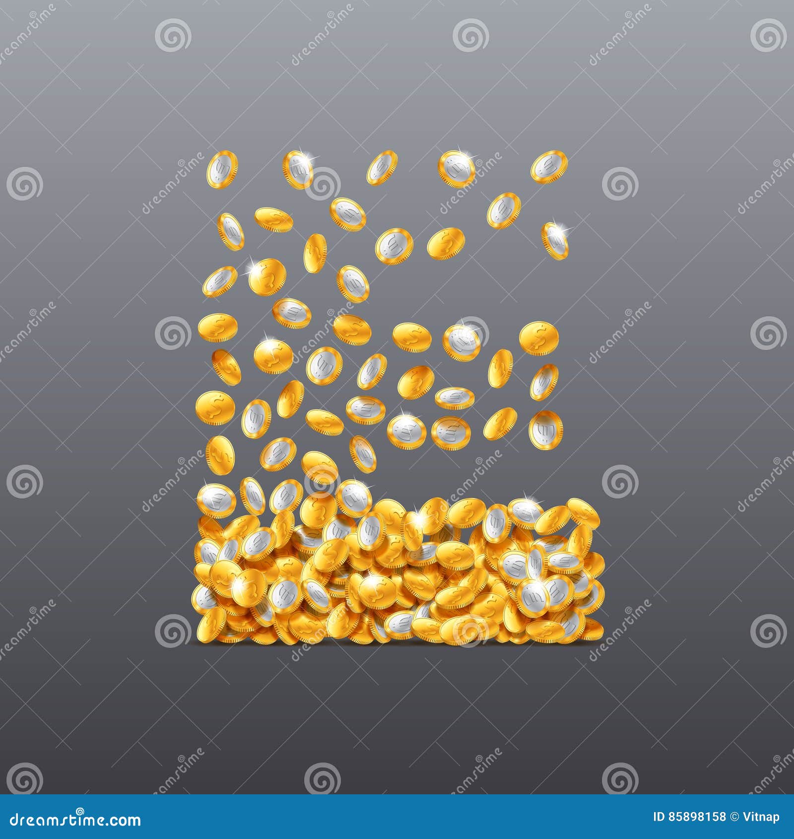Vector Letter E Made of Coins Filling Character. Stock Vector ...