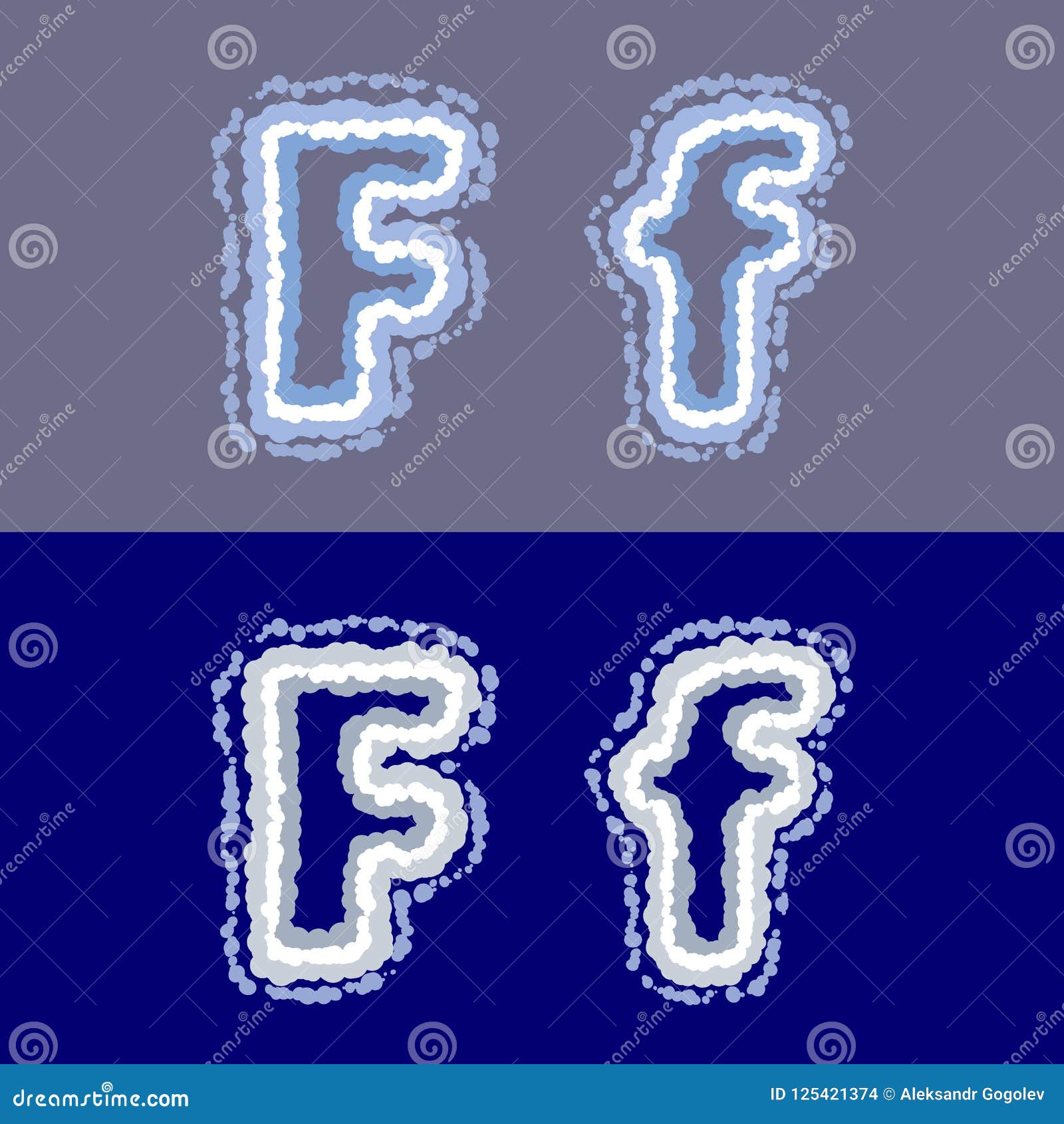 Vector Letter F on Grey and Blue Background Stock Vector - Illustration ...