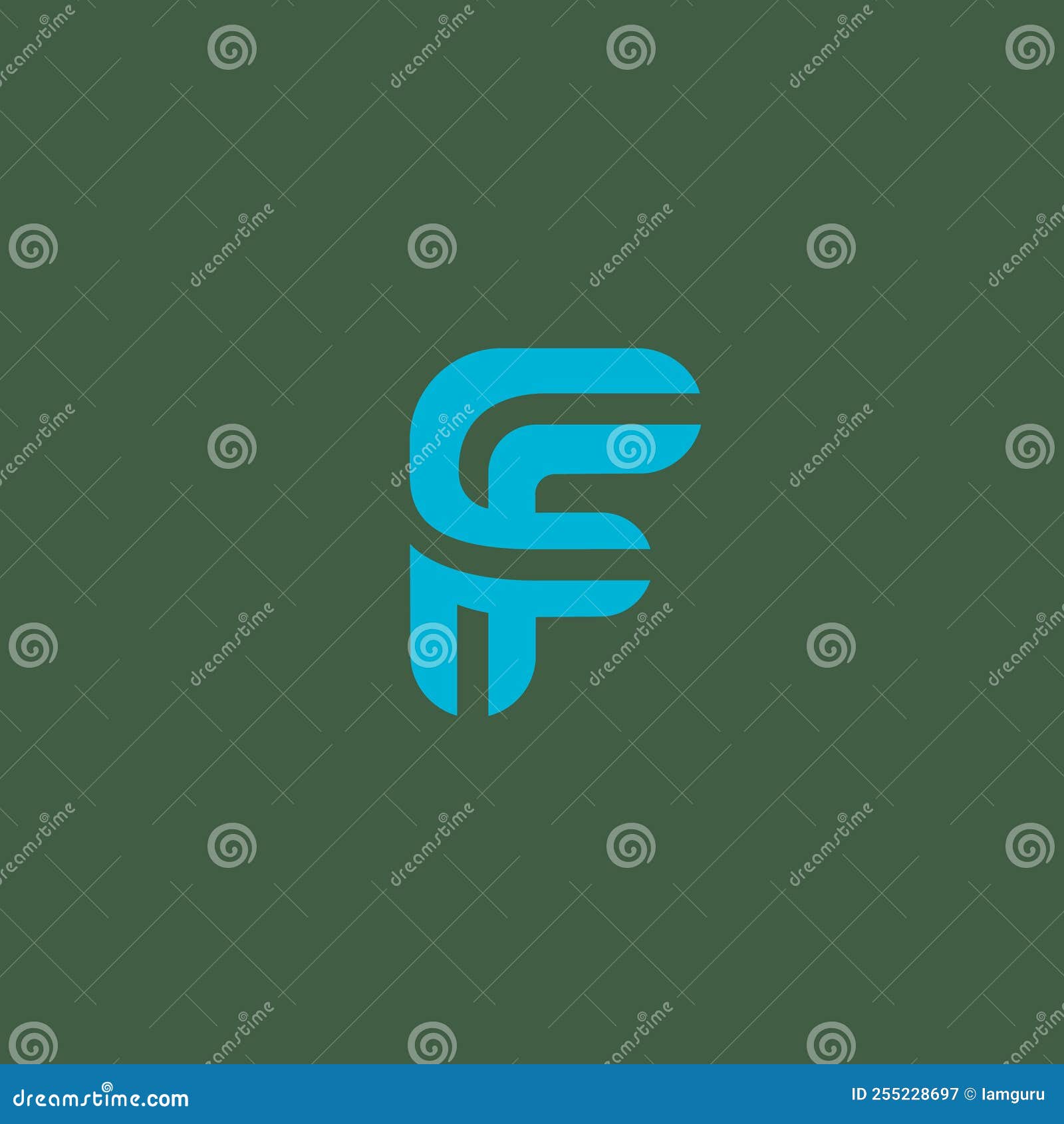 Vector Letter F Logotype. Striped Application Icon Design Template ...