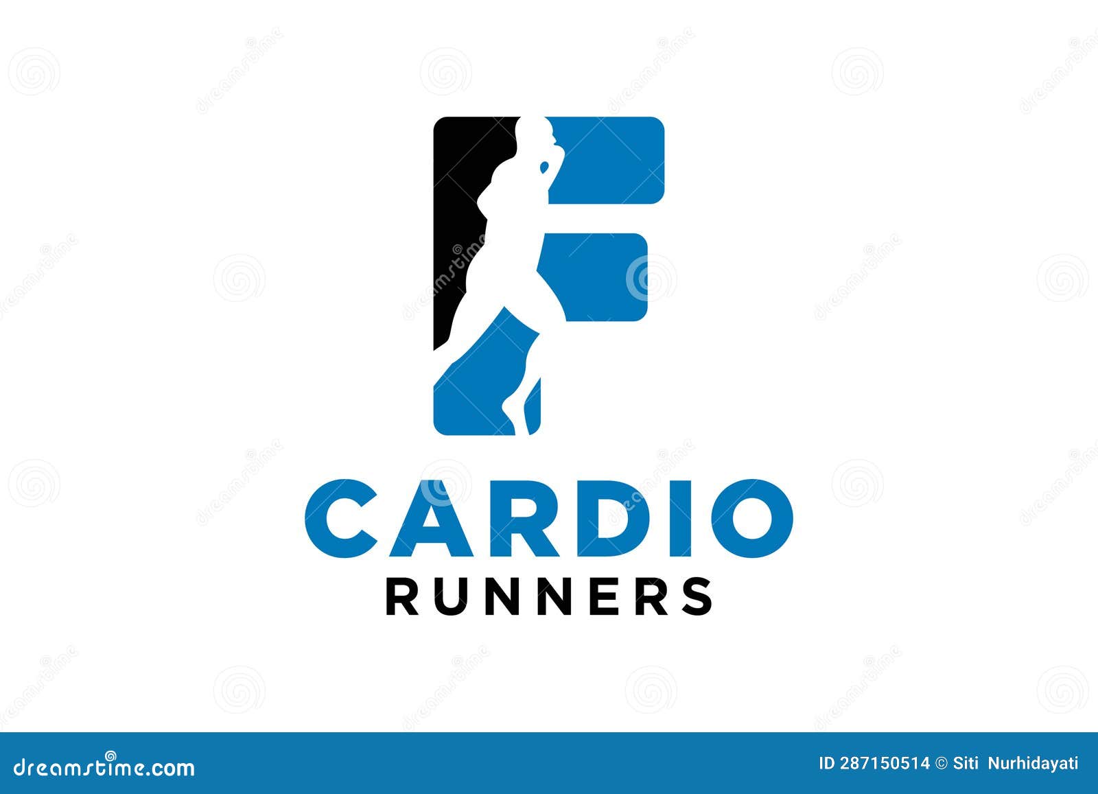 Vector Letter F for Running Logo Design Combination People, Stock ...