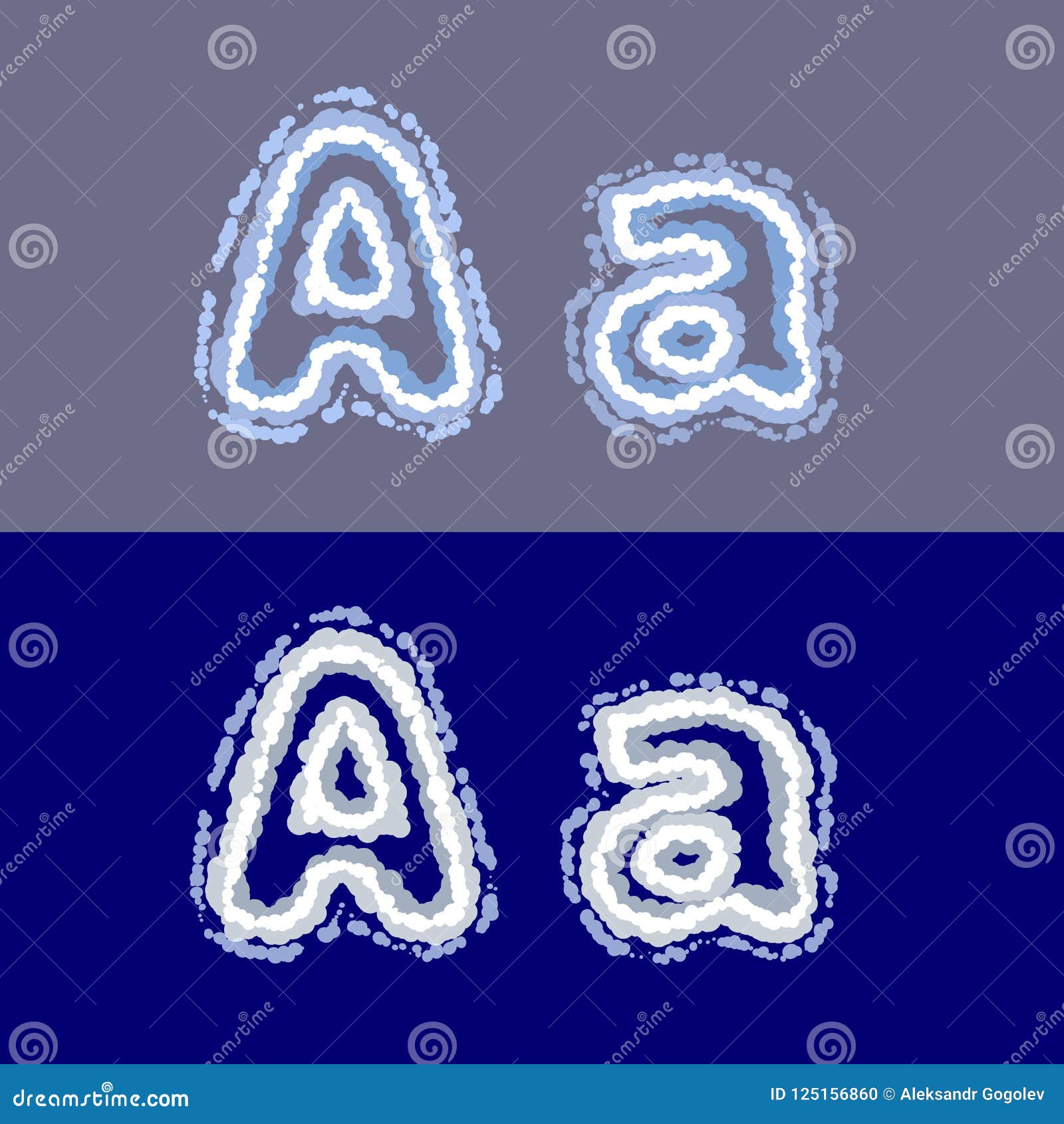 Vector Letter a on Grey and Blue Background Stock Vector - Illustration ...