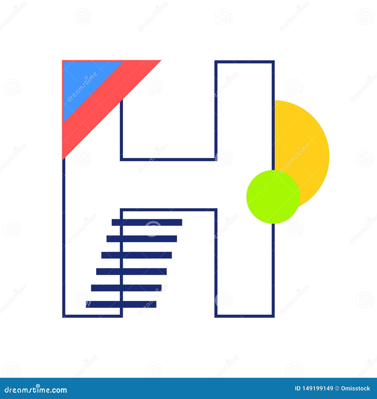 Vector letter H stock vector. Illustration of shape - 149199149