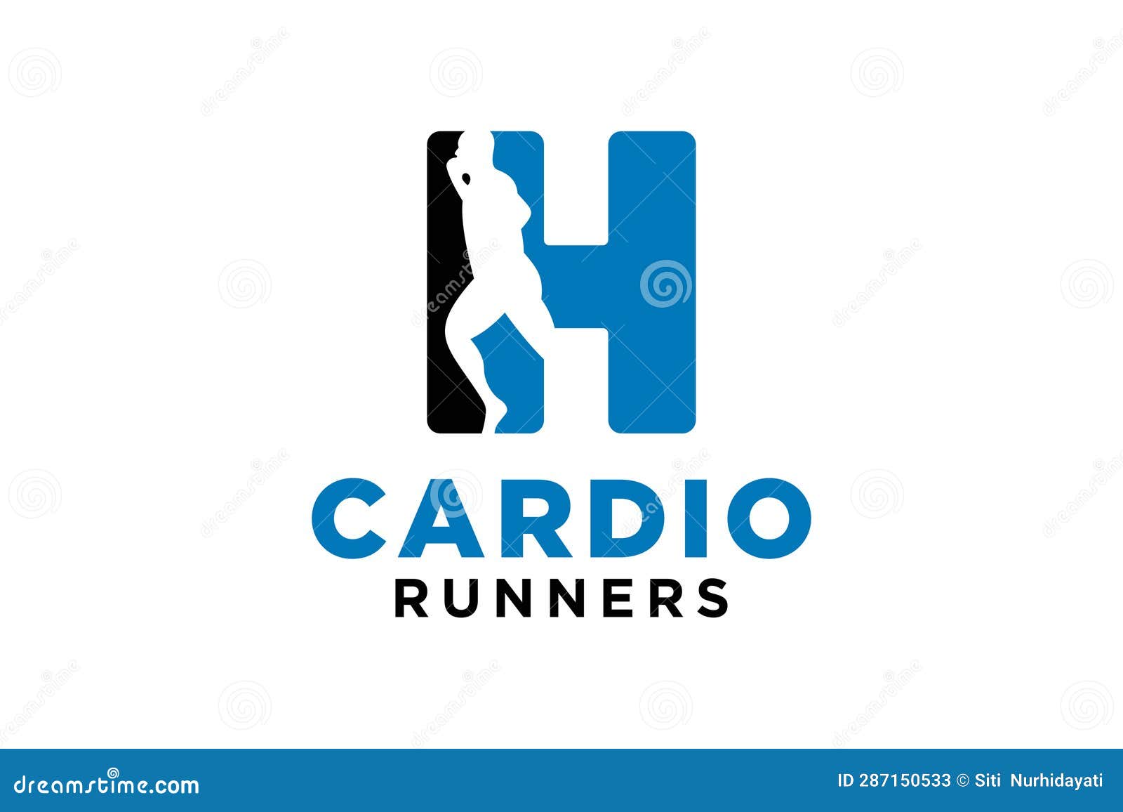 Vector Letter H for Running Logo Design Combination People, Stock ...