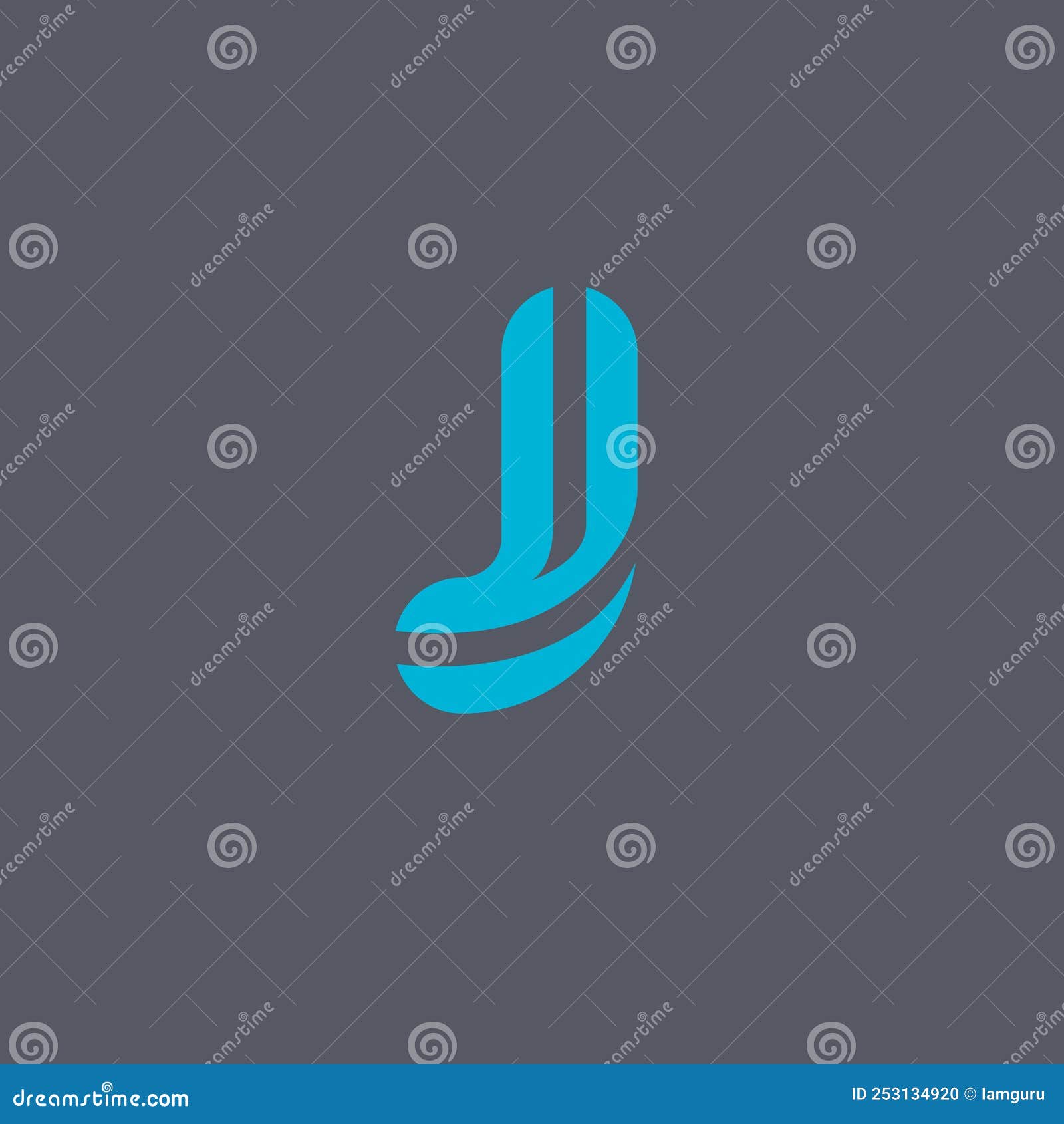 Vector Letter J Logotype. Striped Application Icon Design Template ...