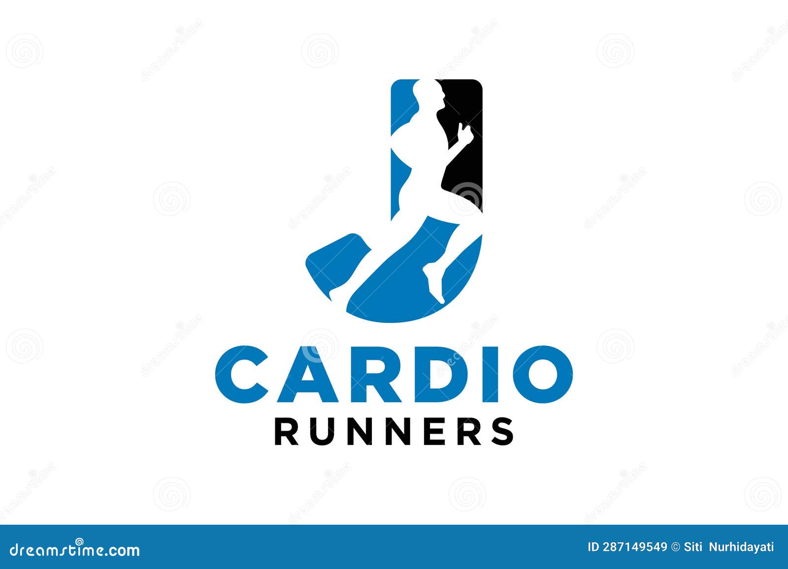 Vector Letter J for Running Logo Design Combination People, Stock ...