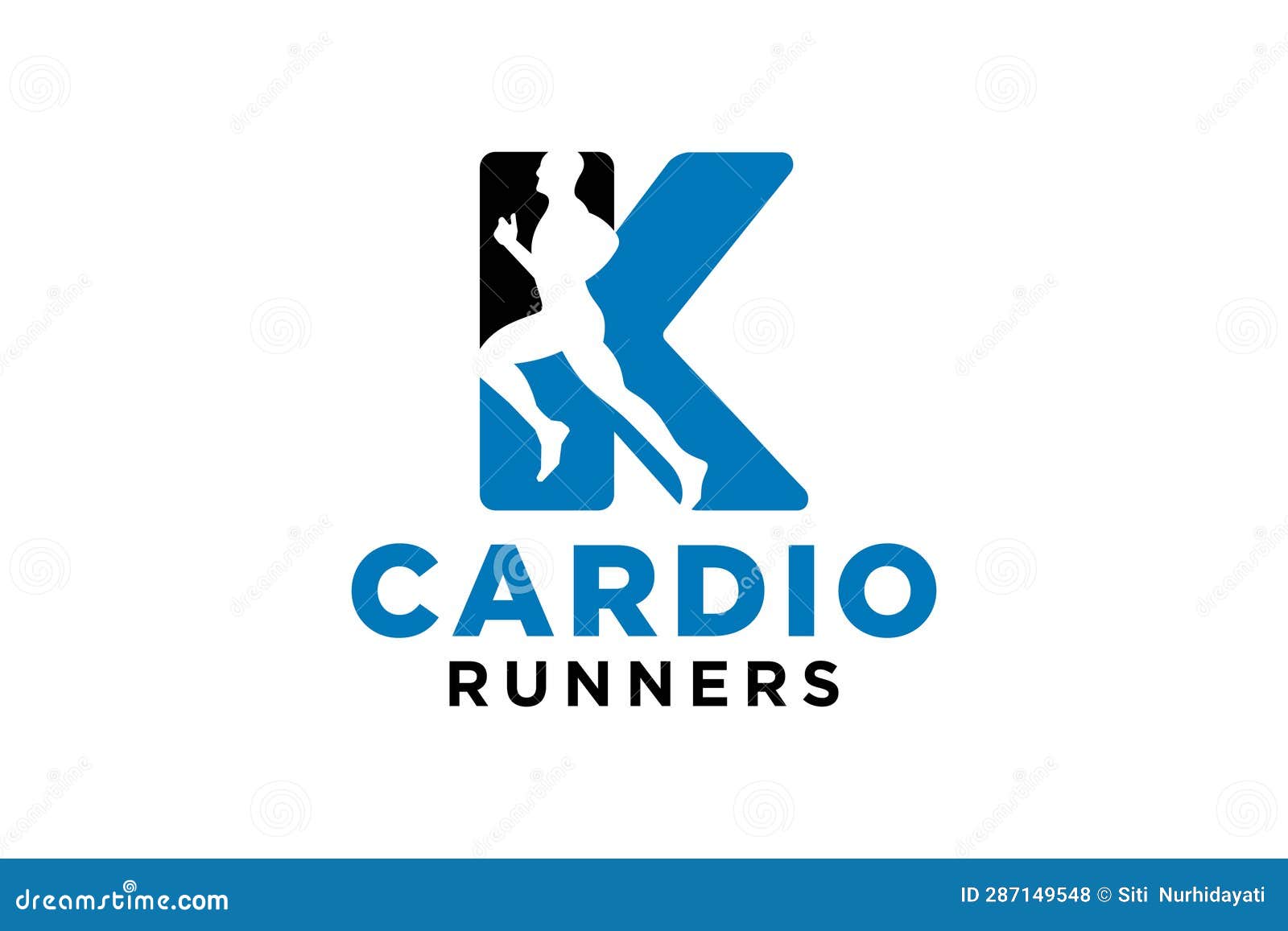 Vector Letter K for Running Logo Design Combination People, Stock ...