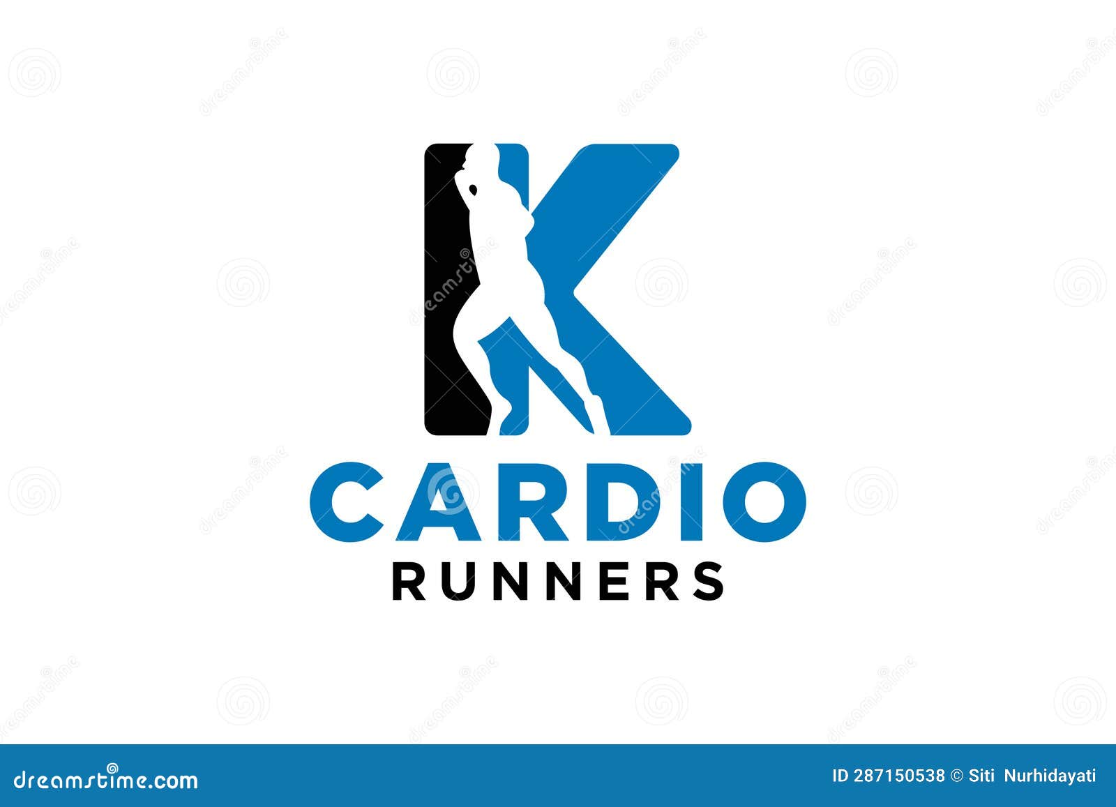 Vector Letter K for Running Logo Design Combination People, Stock ...