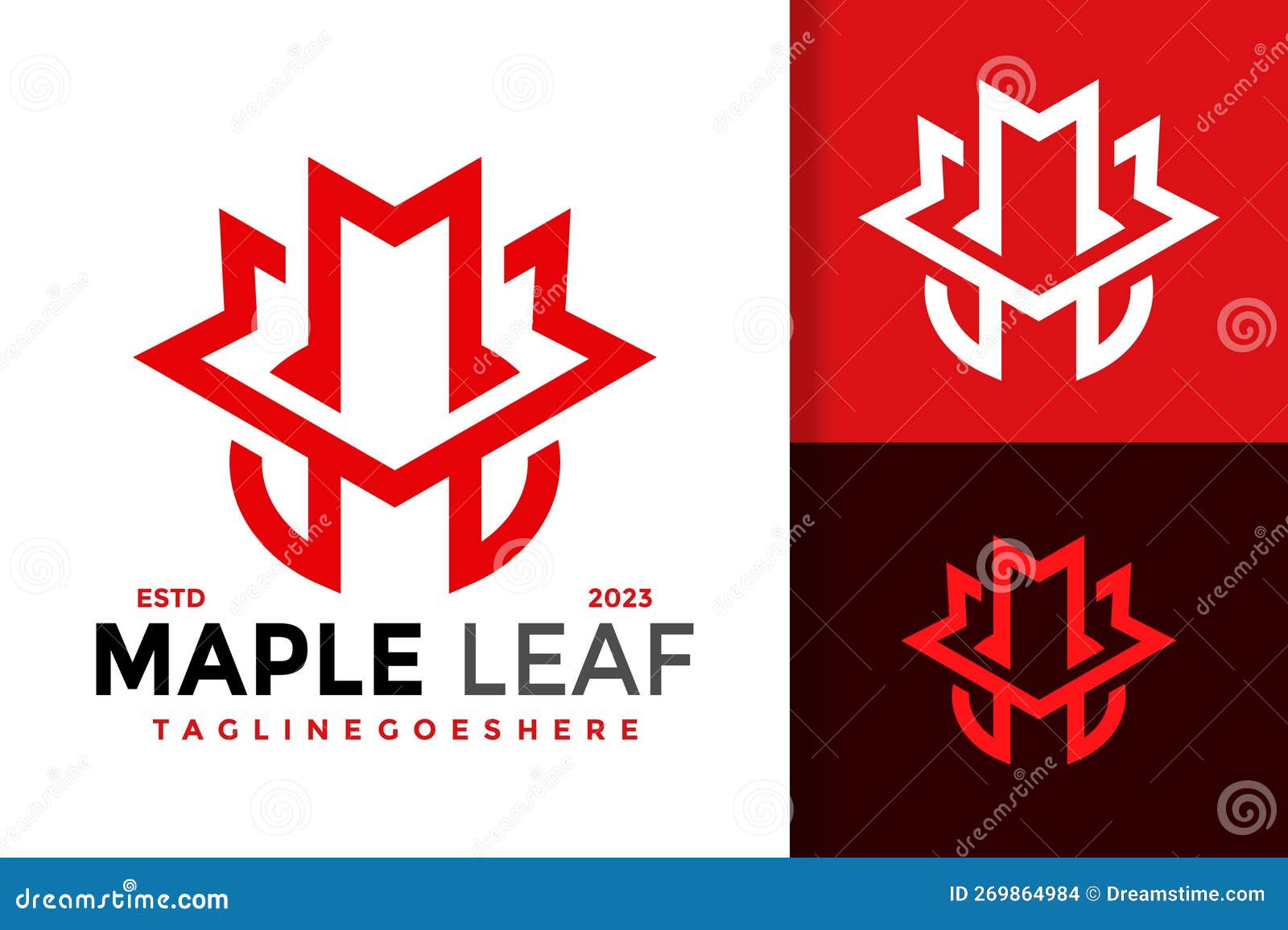 Vector Letter M Maple Leaf Canadian Initials Logo Stock Vector ...