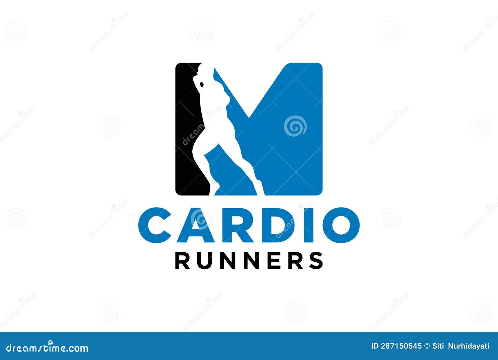 Vector Letter M for Running Logo Design Combination People, Stock ...