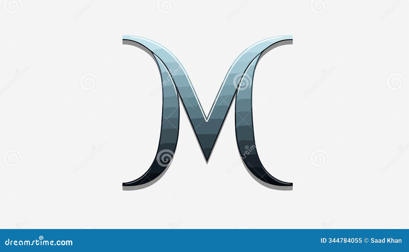 Vector Letter M Symbol Designed with Oval Smooth Shapes Stock Vector ...