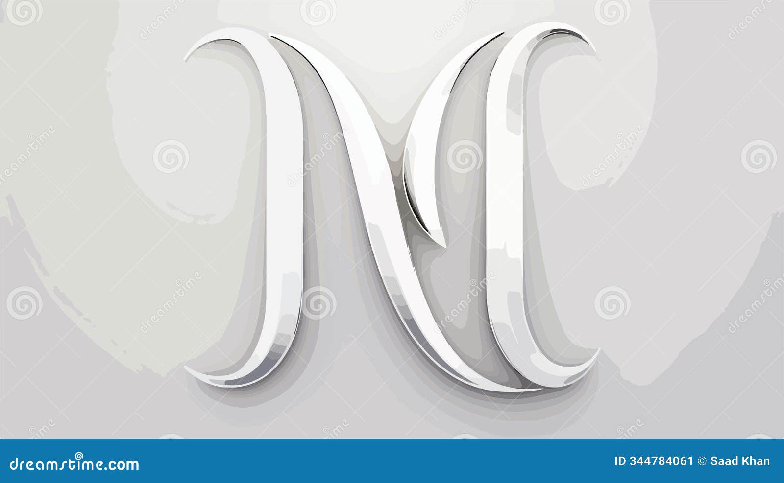 Vector Letter M Symbol Designed with Oval Smooth Shapes Stock Vector ...