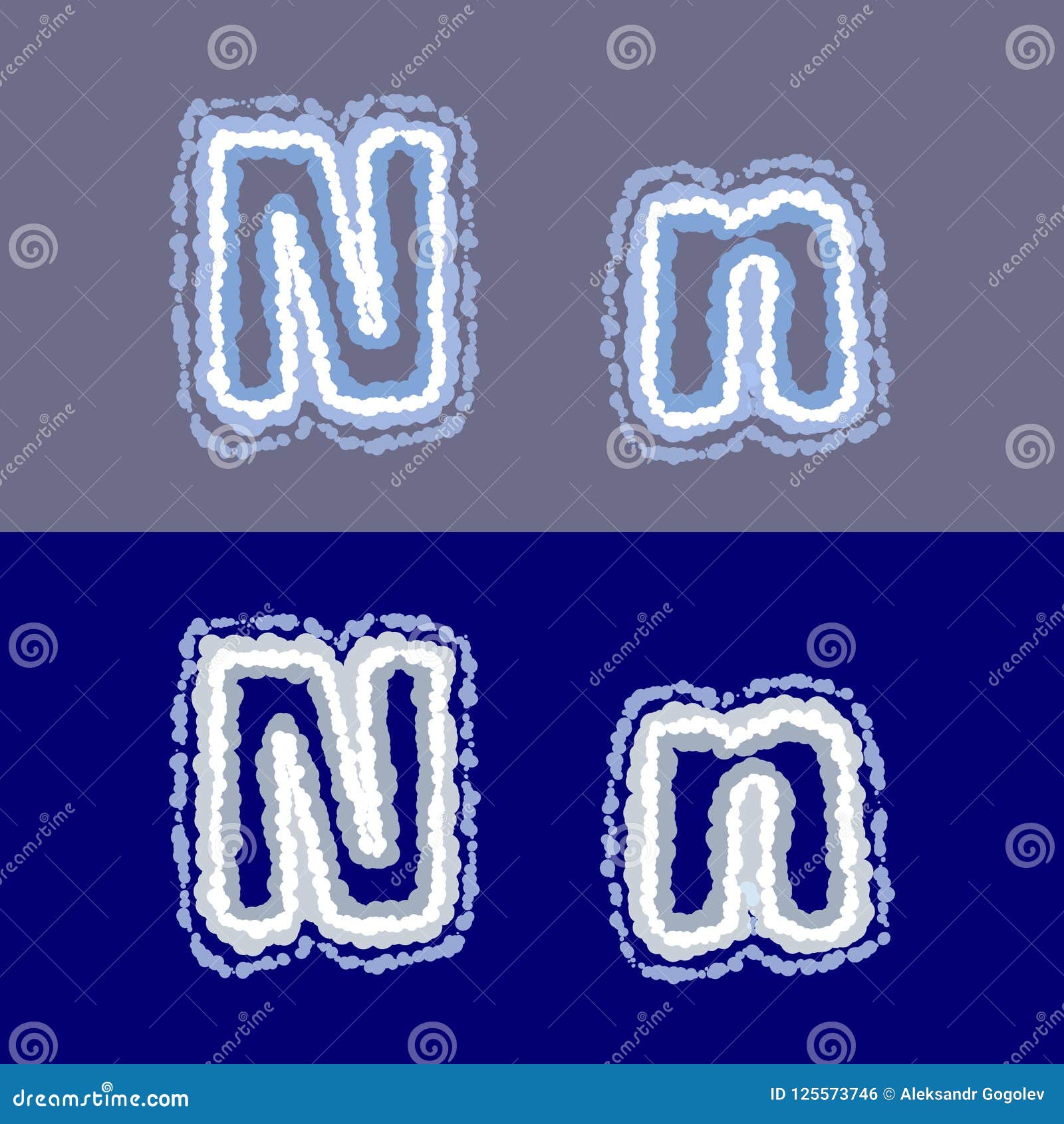 Vector Letter N on Grey and Blue Background Stock Vector - Illustration ...