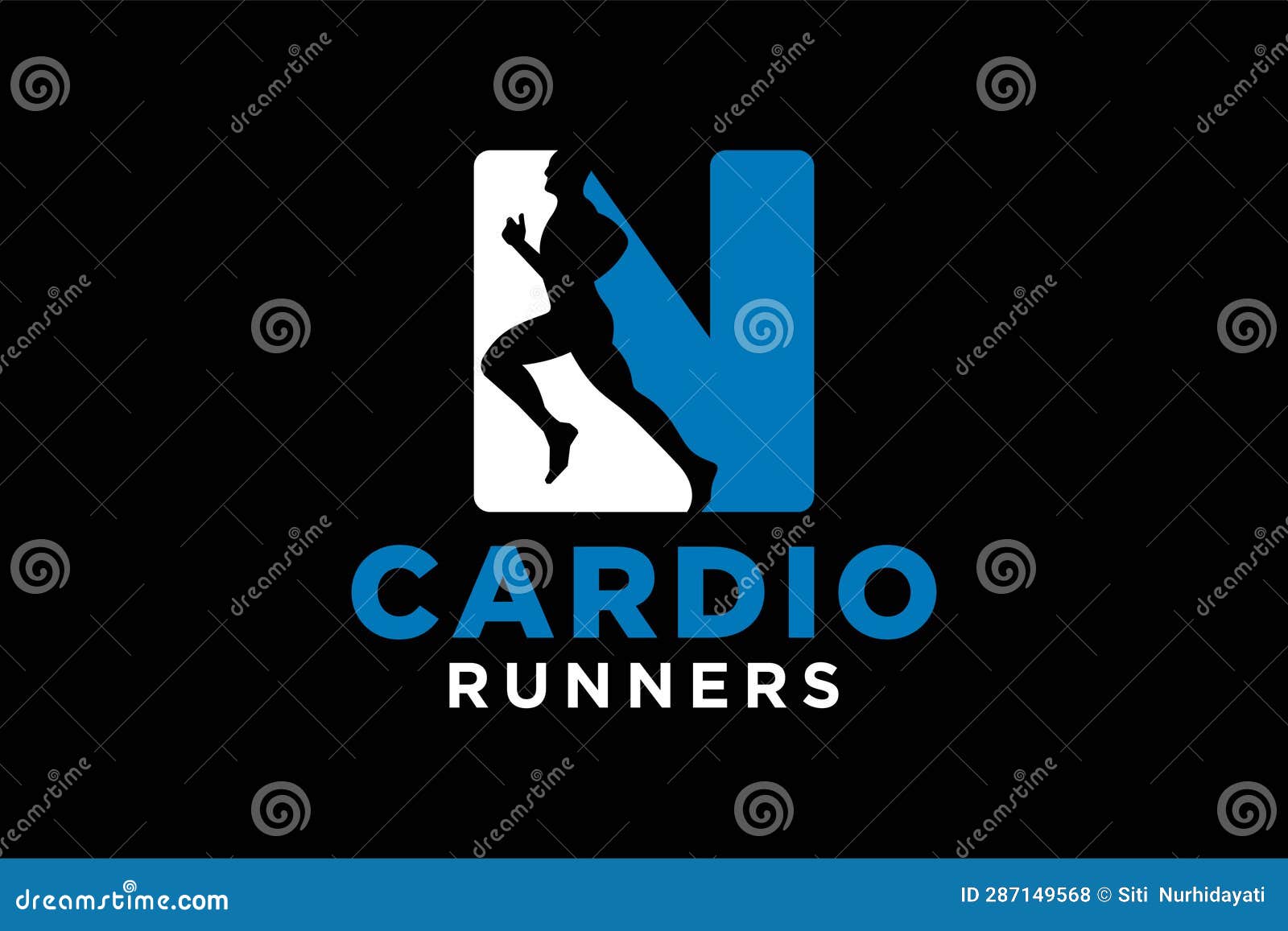 Vector Letter N for Running Logo Design Combination People, Stock ...