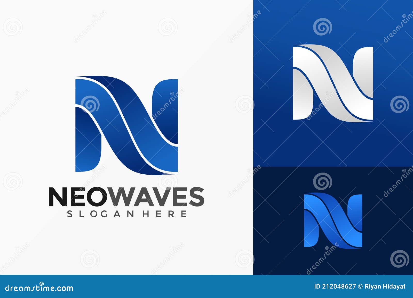 Vector Letter N Wave Logo Design. Abstract Emblem, Designs Concept ...
