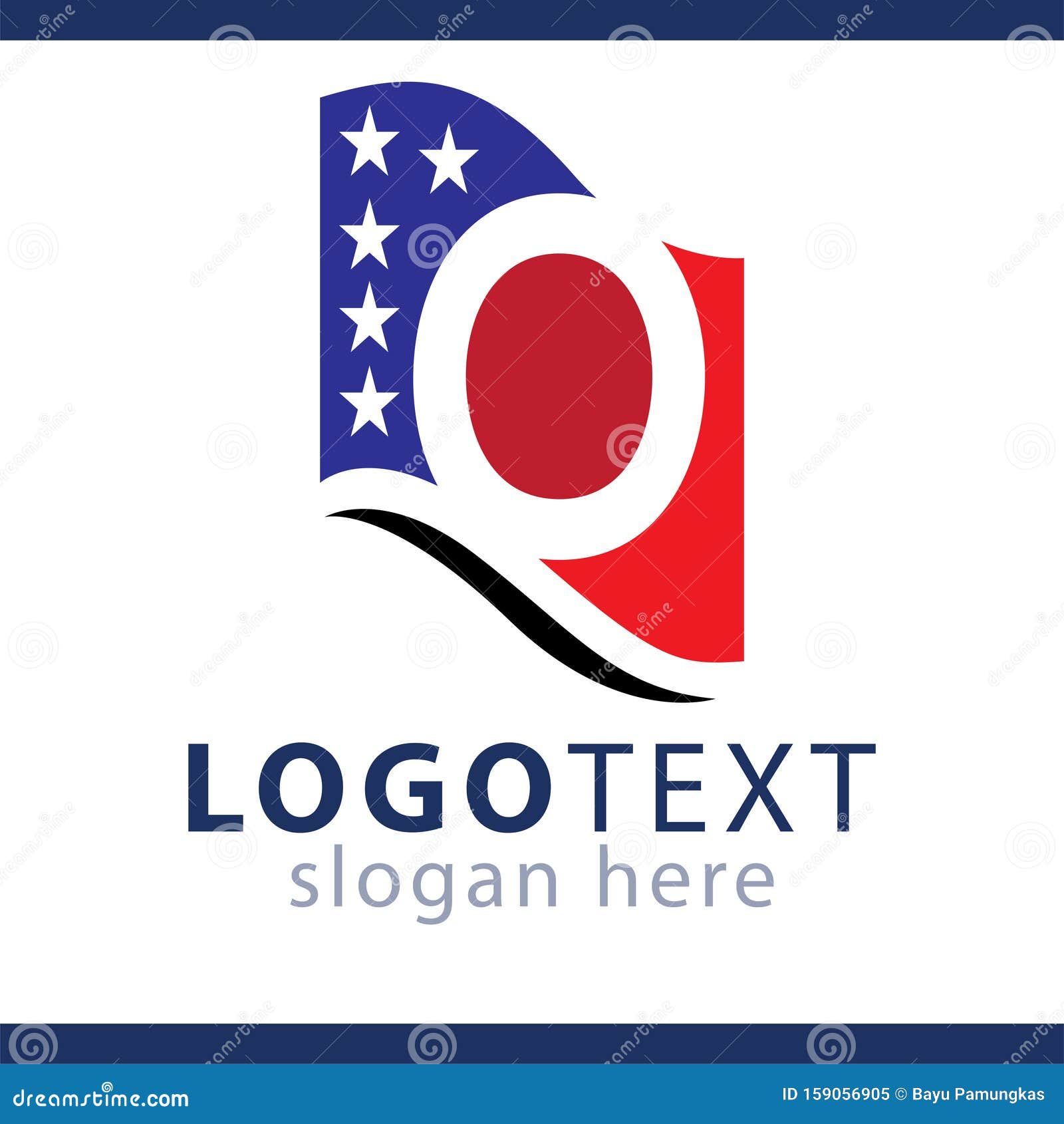 Vector Letter O Logo Design for American Flag Stock Vector ...
