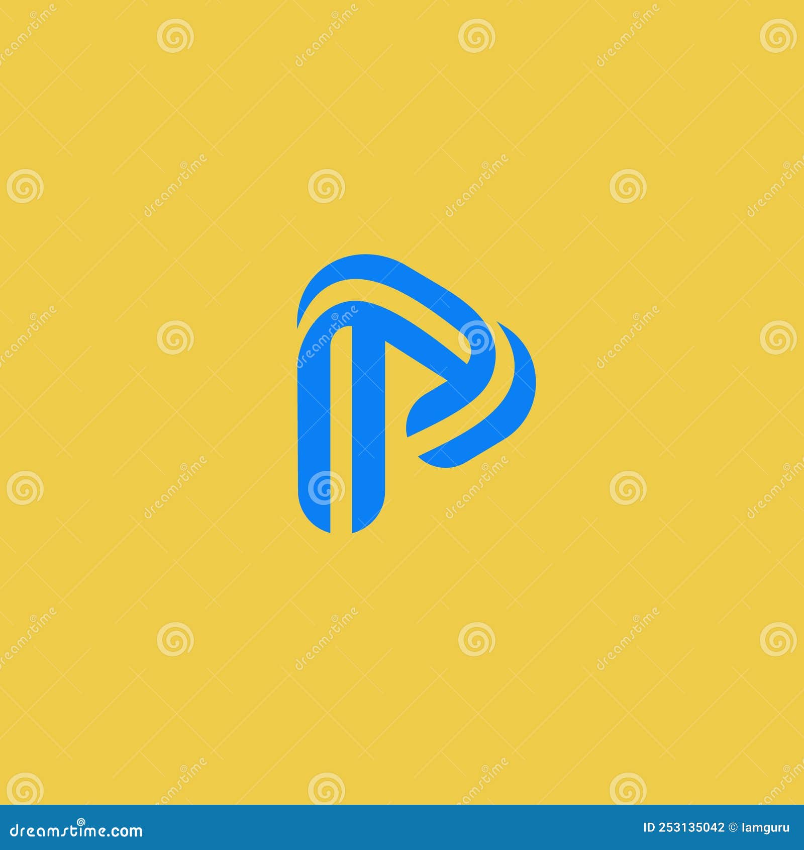Vector Letter P Logotype. Striped Application Icon Design Template ...