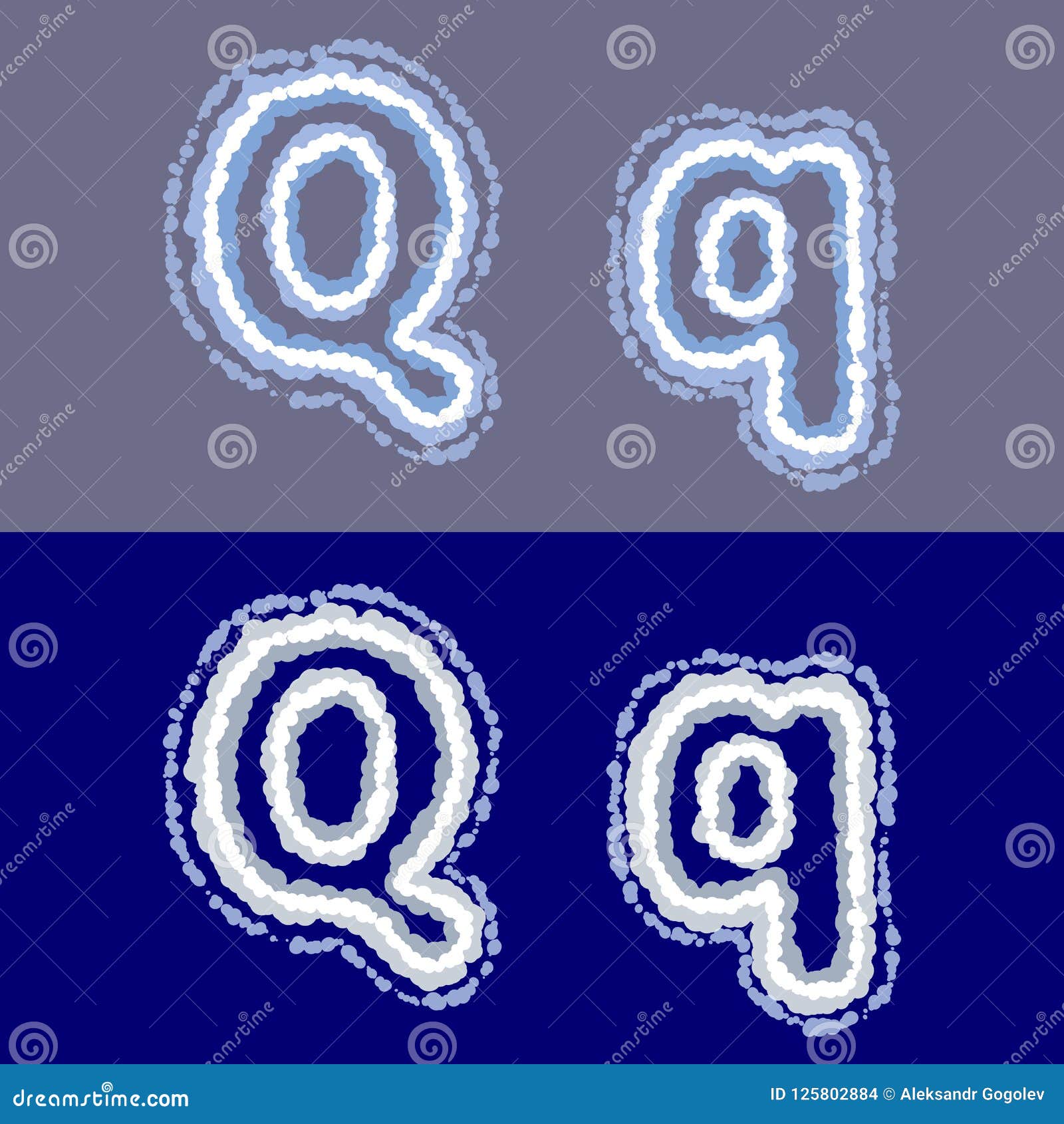 Vector Letter Q on Grey and Blue Background Stock Vector - Illustration ...
