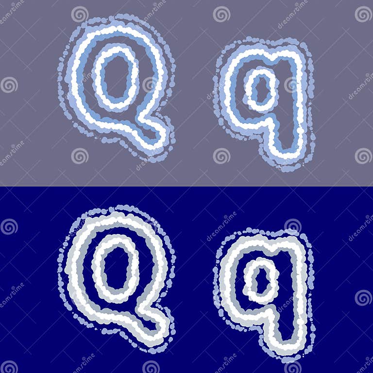 Vector Letter Q on Grey and Blue Background Stock Vector - Illustration ...